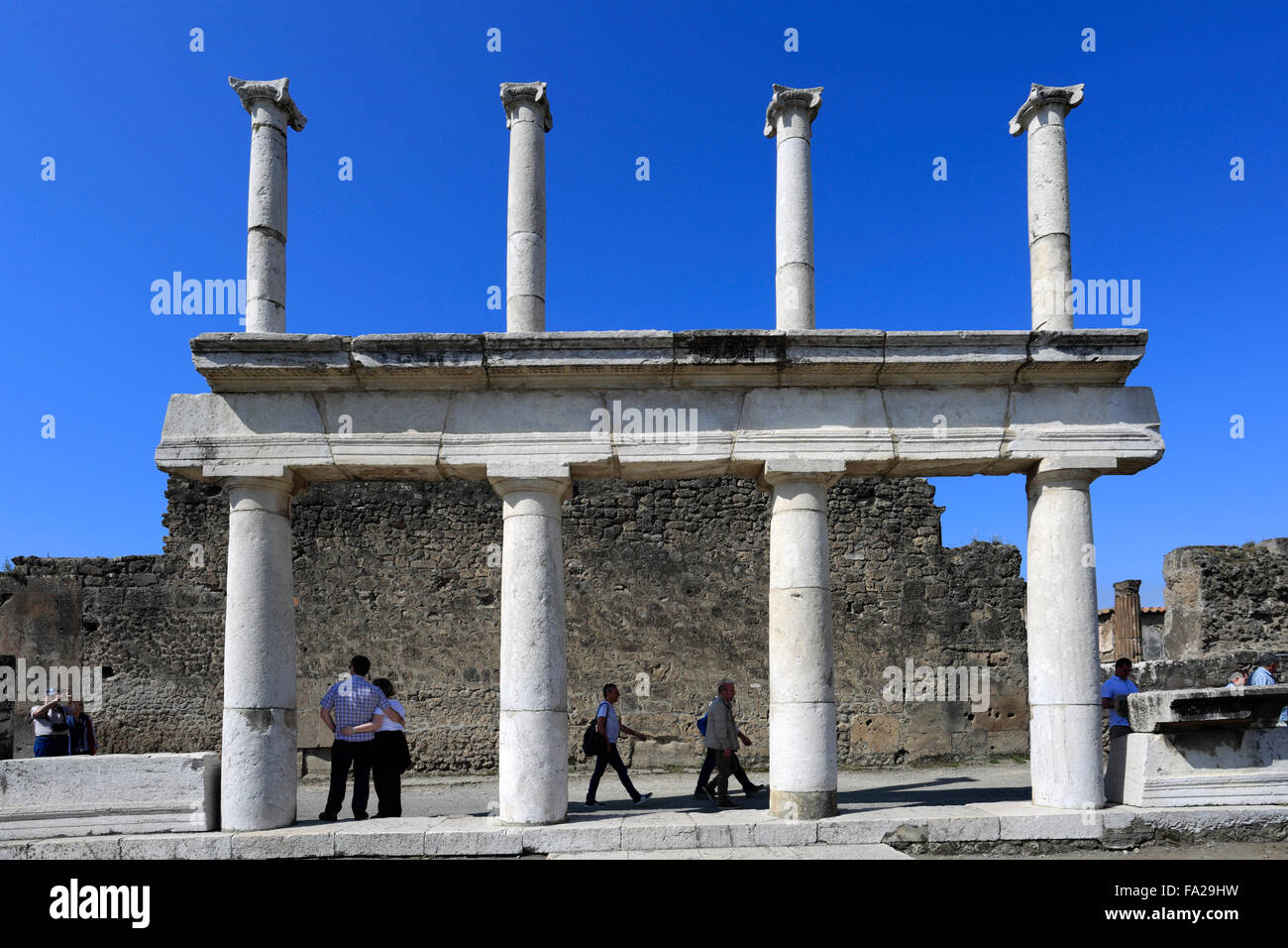 The Forum area of Pompeii, the Roman city buried in lava near Naples ...