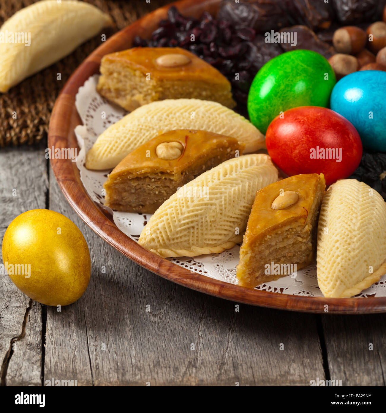 Colored eggs, wheat springs and candy on Nowruz holiday from Azerbaijan ...
