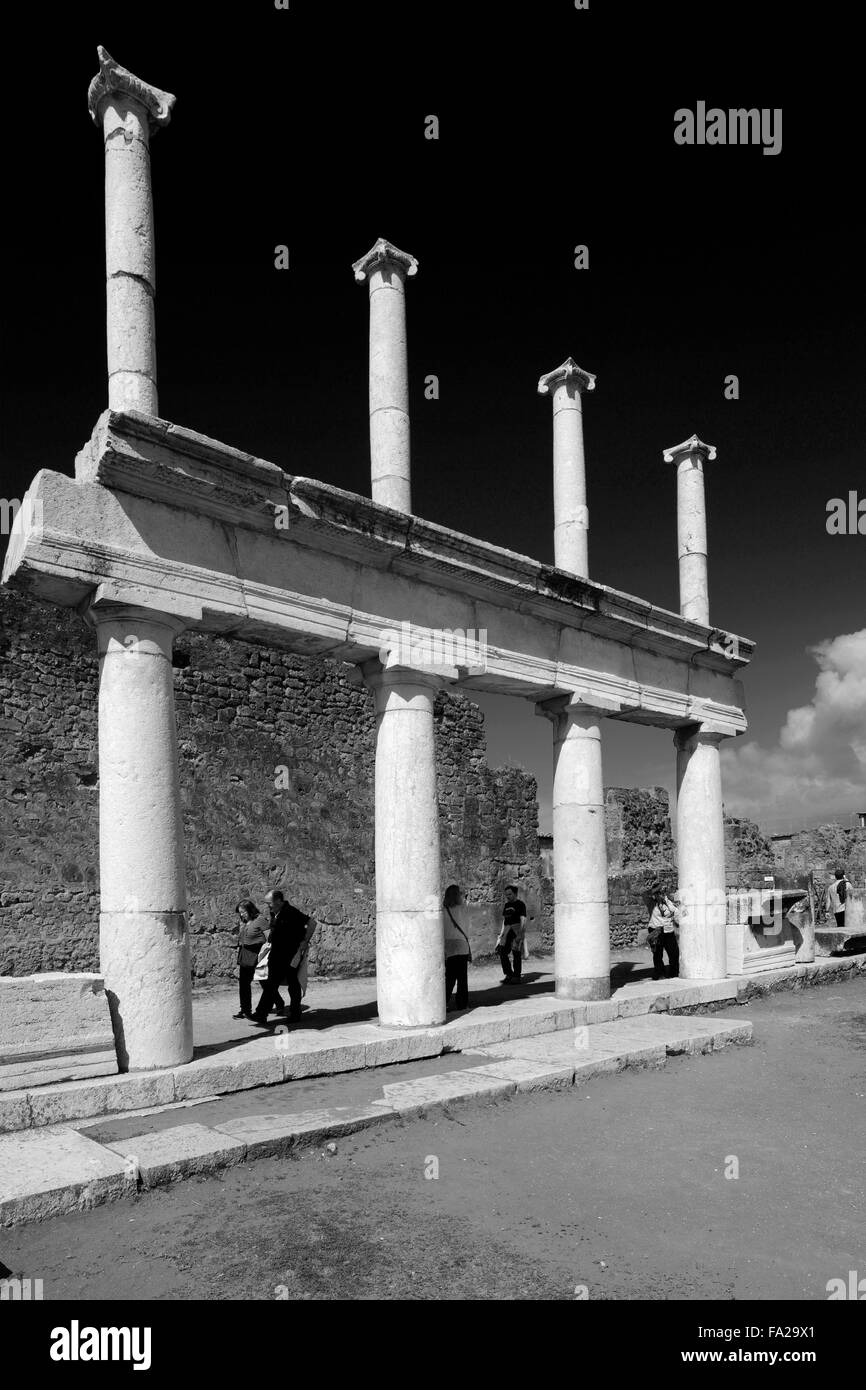 The Forum area of Pompeii, the Roman city buried in lava near Naples ...