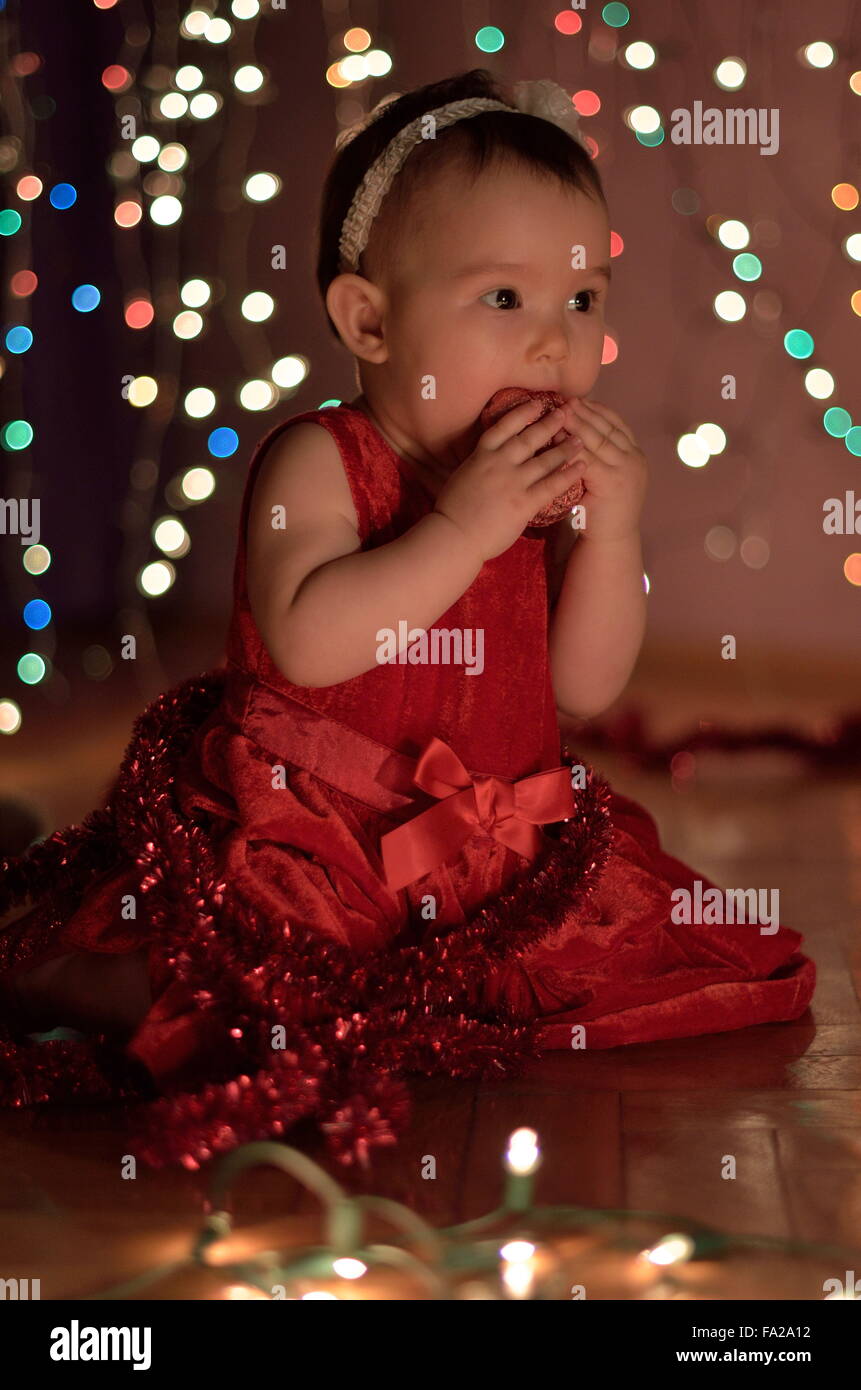 baby playing with led lights Stock Photo - Alamy
