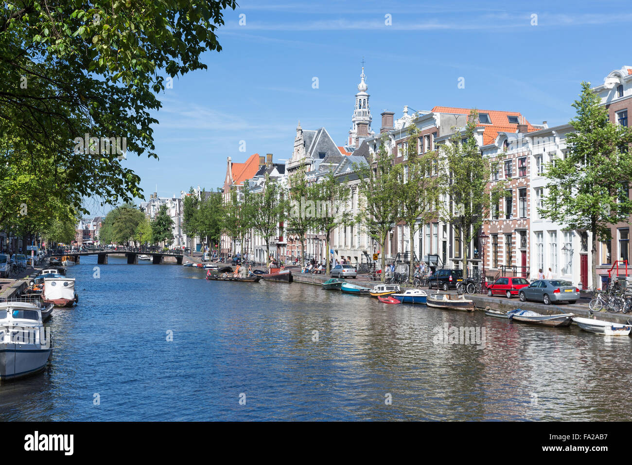 Canal in Amsterdam with old historic mansions Stock Photo - Alamy