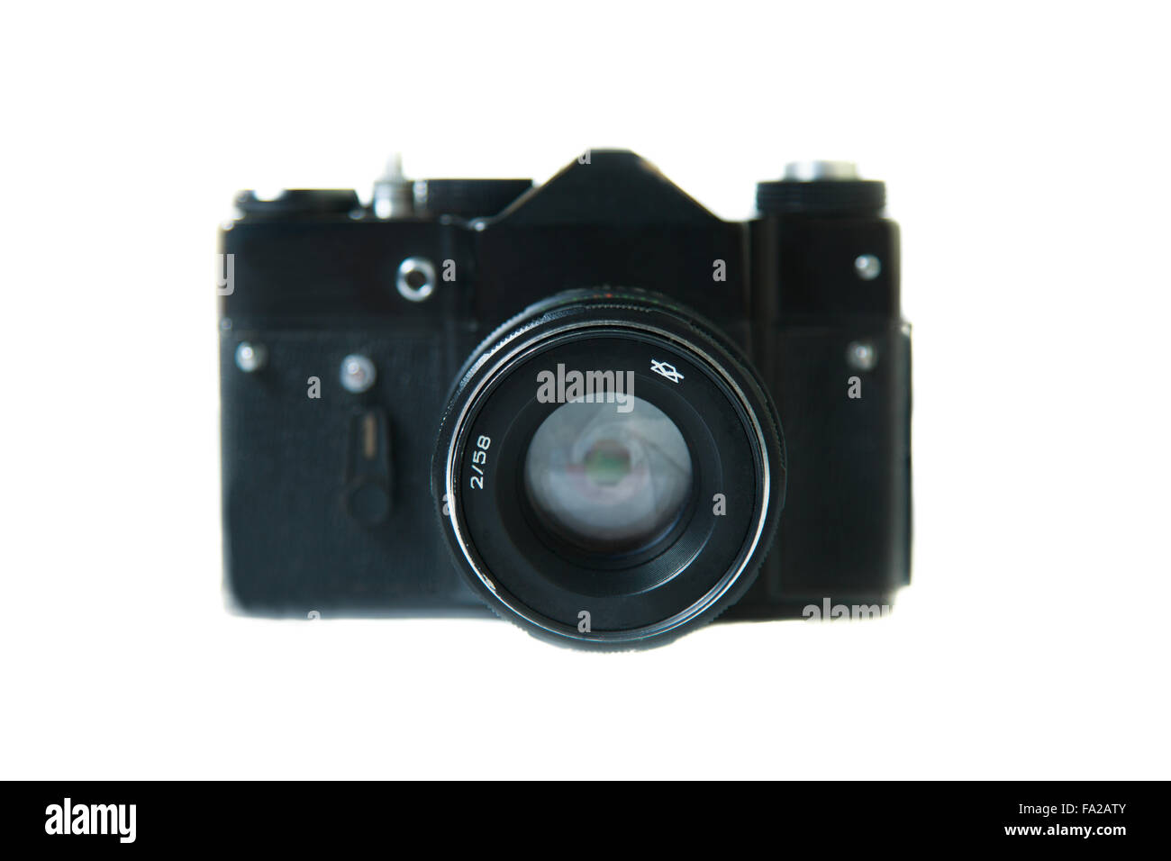 top view of old camera on white background Stock Photo - Alamy