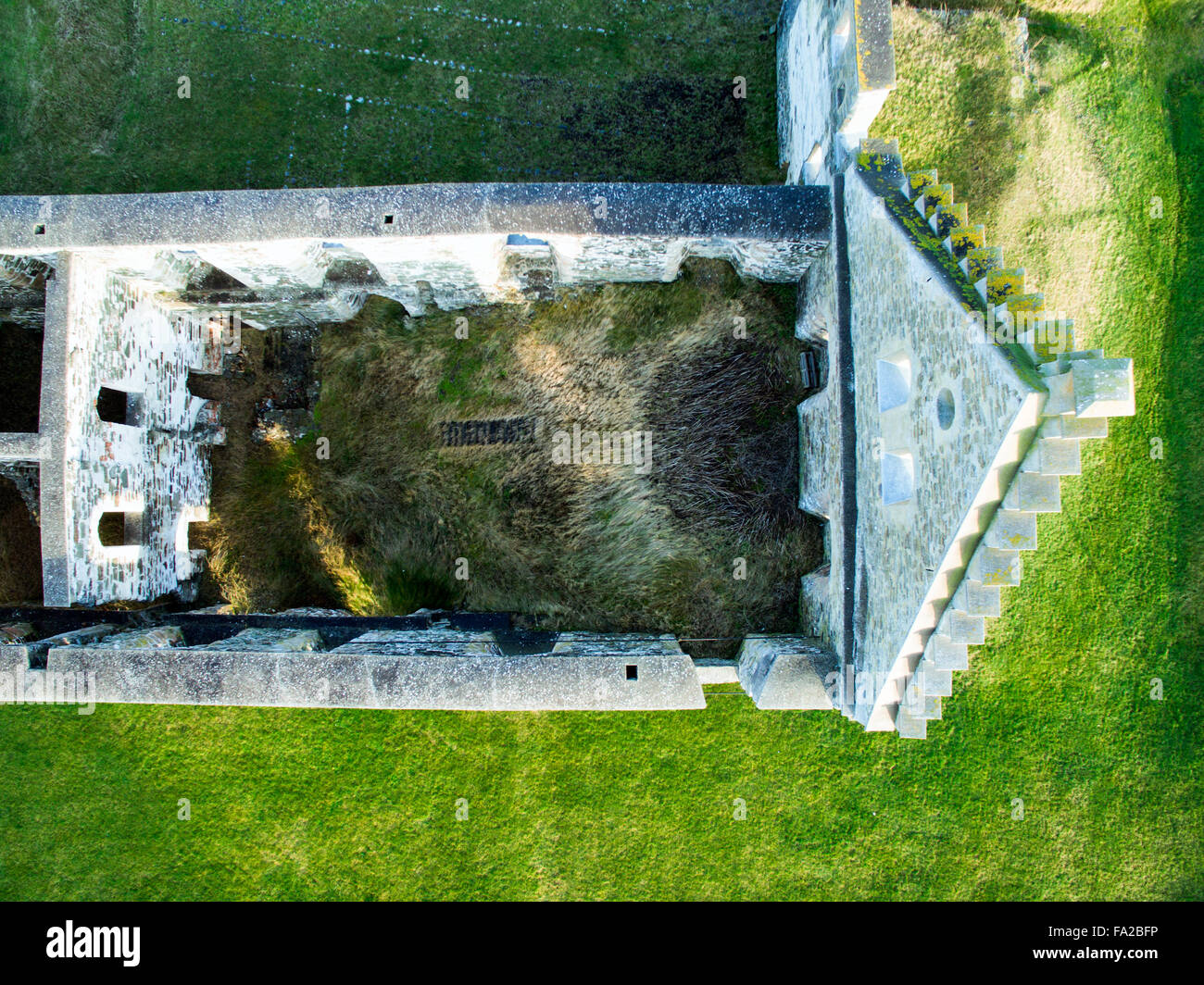 Bird view of a castle ruin Stock Photo - Alamy