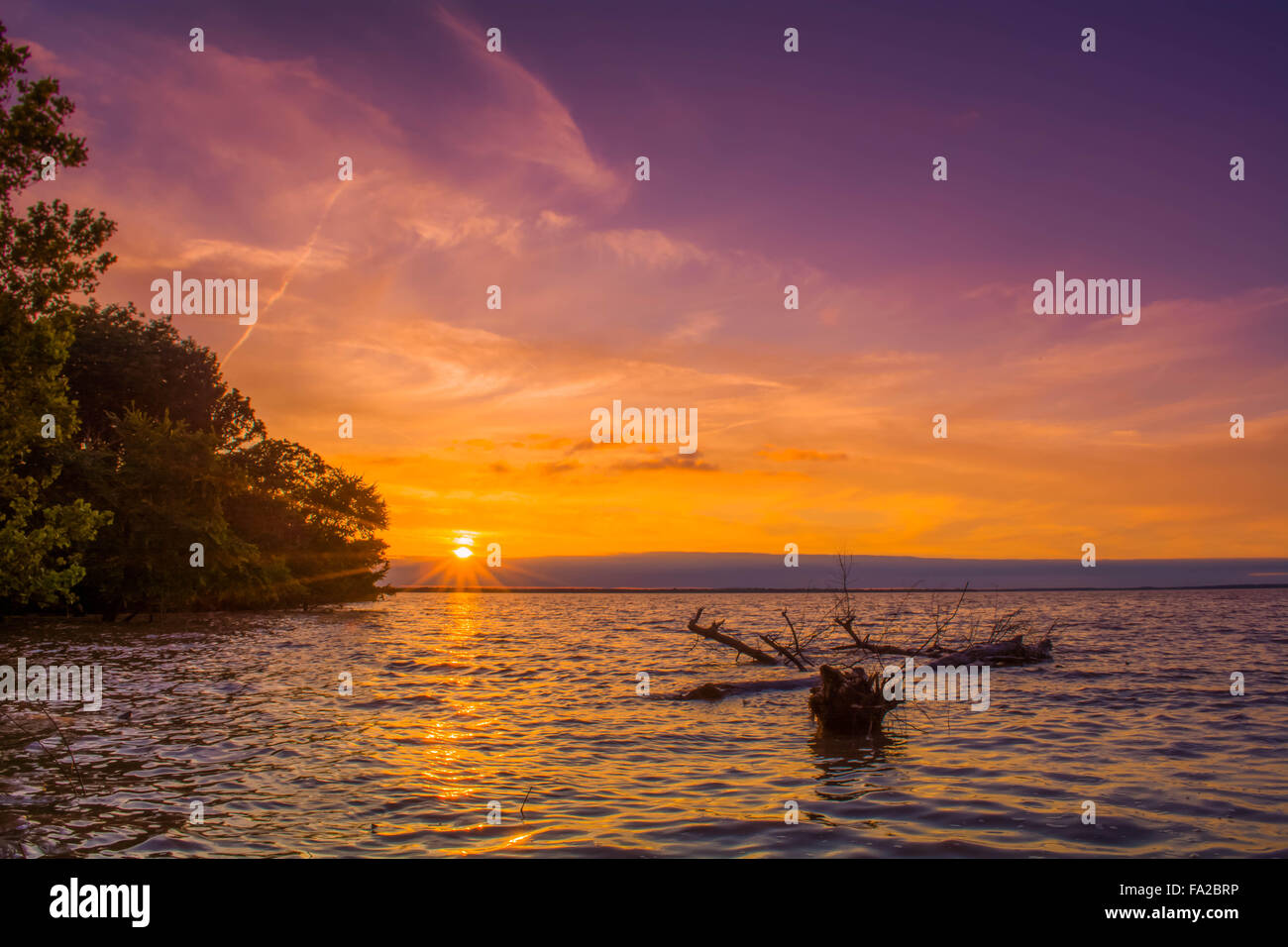 Lake Eufala at Sunset Stock Photo - Alamy