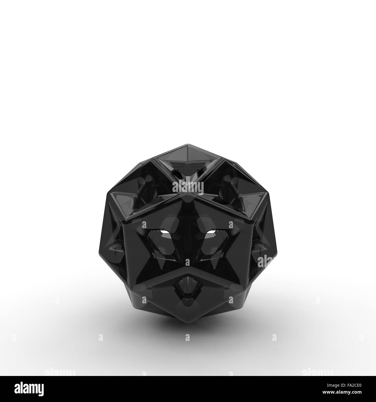 black glass pentagram dodecahedron on a white background Stock Photo ...