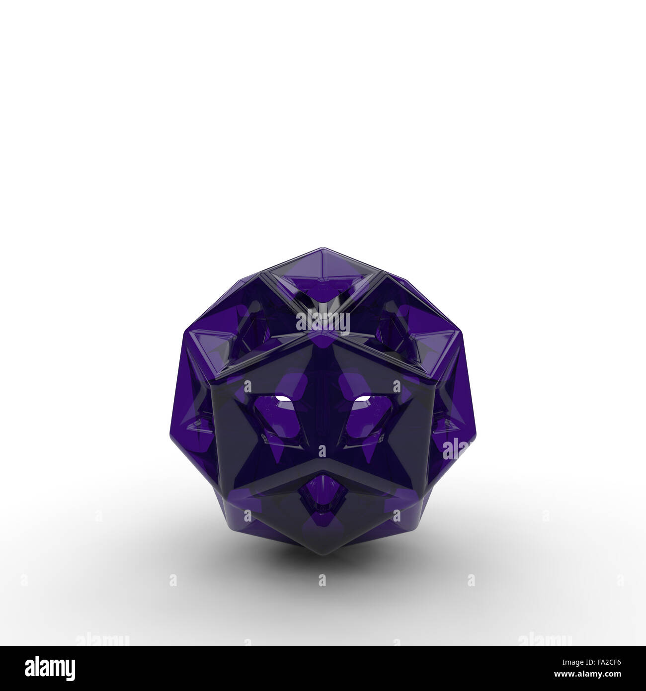 purple glass pentagram dodecahedron on a white background Stock Photo ...