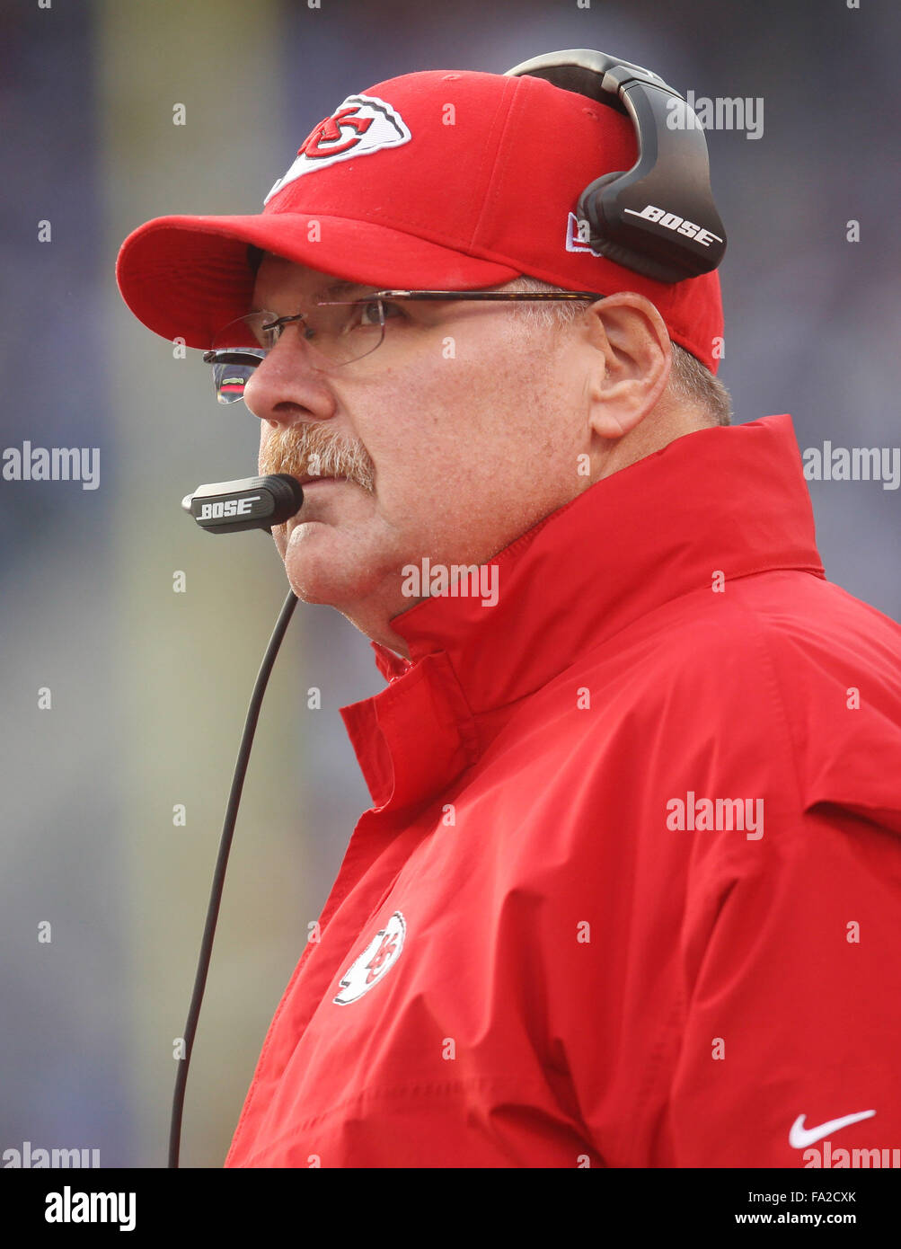 Baltimore, Maryland, USA. 20th Dec, 2015. Kansas City Chiefs head coach ...