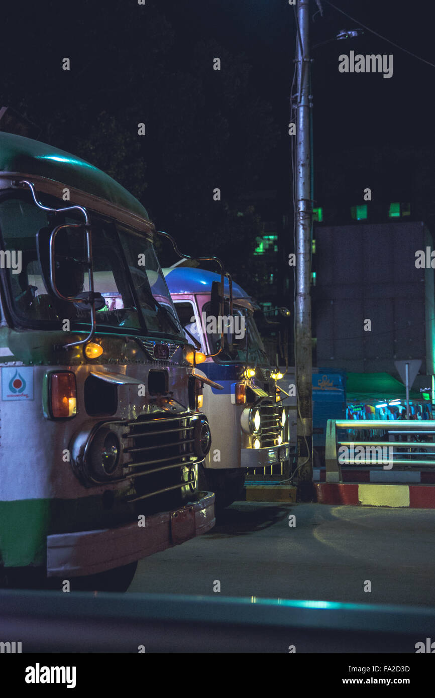 Vintage HIno buses still in operation as public transportaion in Yangon ...