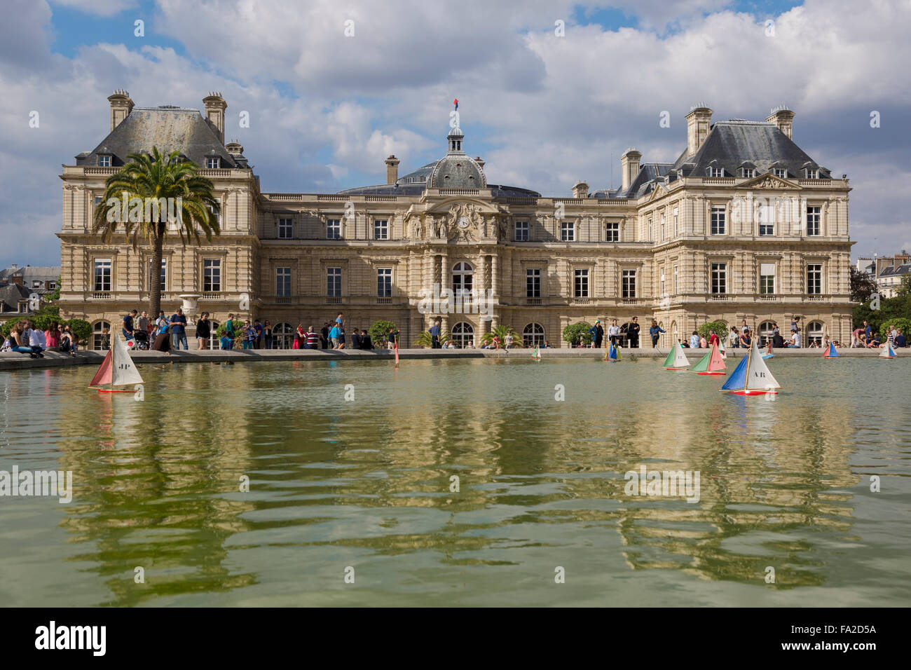 The seat of French Senate, the Luxembourg Palace and the pond Stock ...