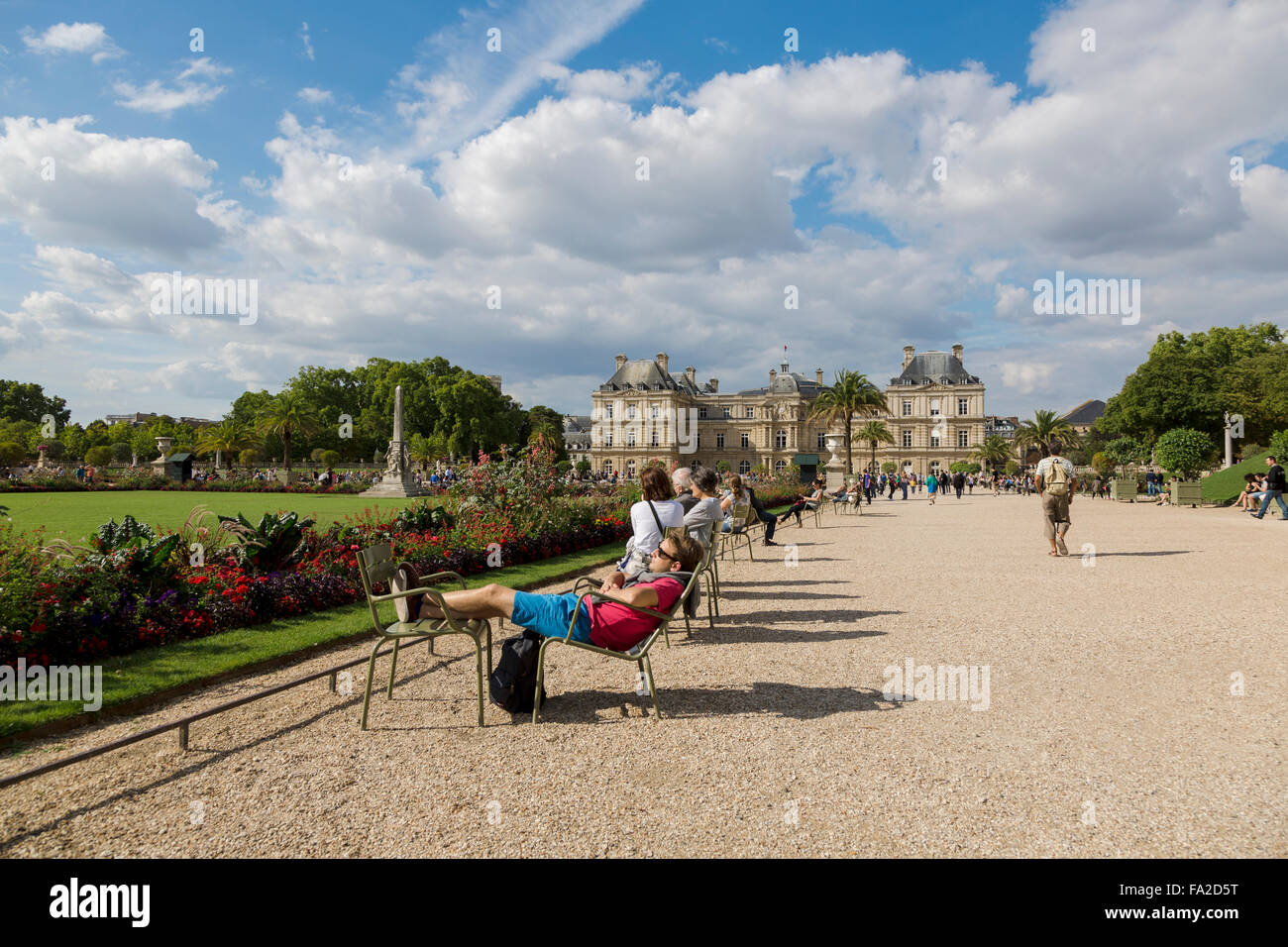The seat of French Senate, the Luxembourg Palace and its garden Stock ...