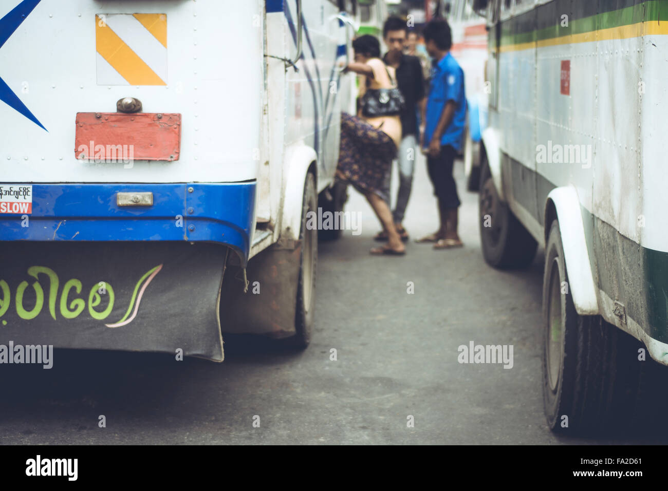 Vintage Buses of Yangon, Myanmar, Burma Stock Photo - Alamy
