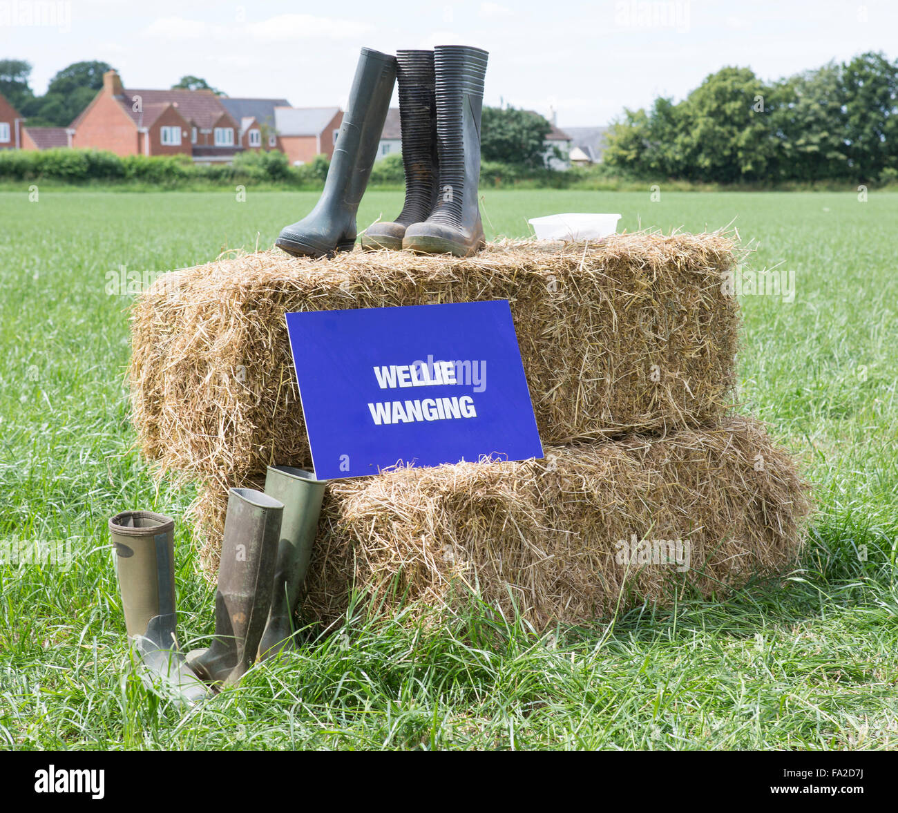 Wellie Wanging at Village Fair Stock Photo - Alamy