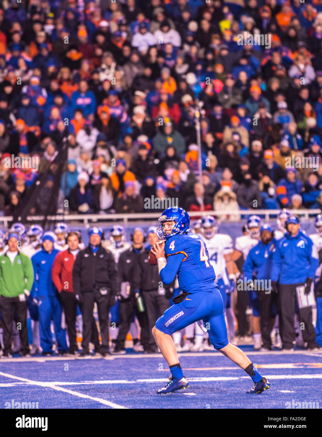 FOOTBALL, Boise State Football Quarterback Brett Rypien passing in game ...