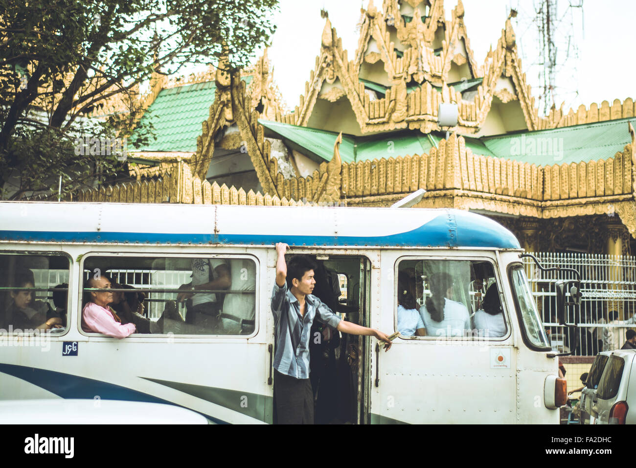 Vintage Buses of Yangon, Myanmar, Burma Stock Photo - Alamy