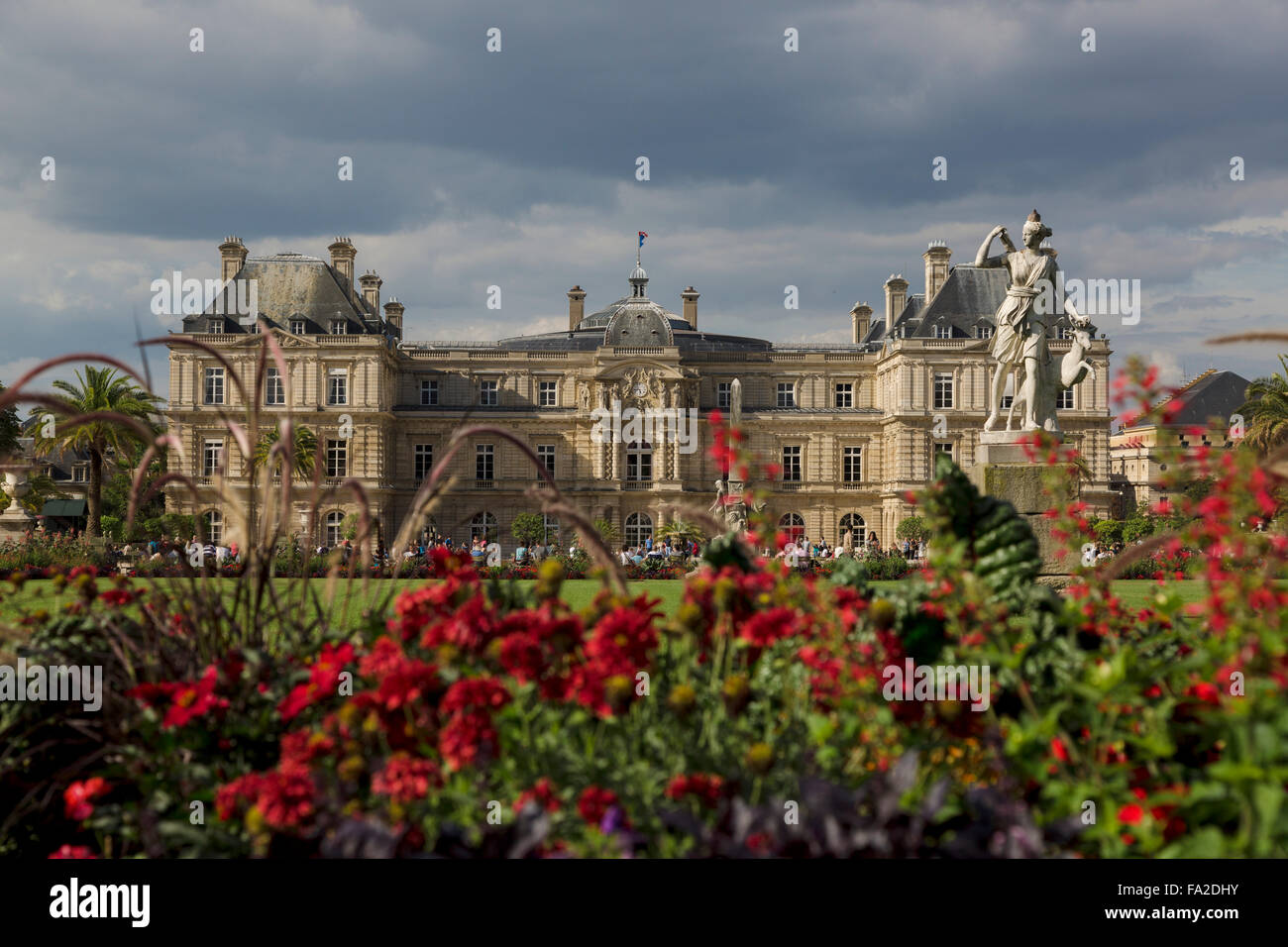 The seat of French Senate, the Luxembourg Palace and its garden Stock ...