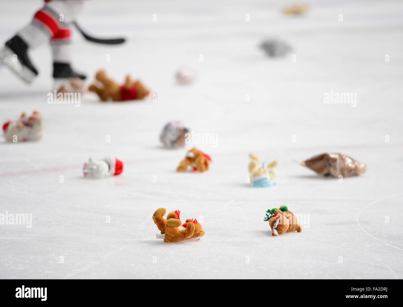 Charlotte, North Carolina, USA. 20th Dec, 2015. The Checkers fans threw ...