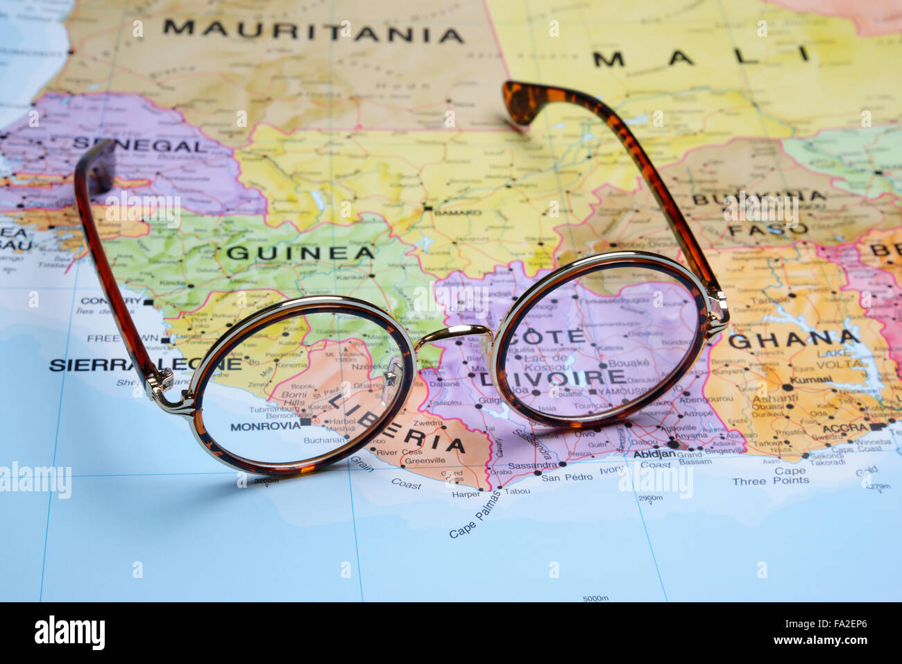 Monrovia map hi-res stock photography and images - Alamy