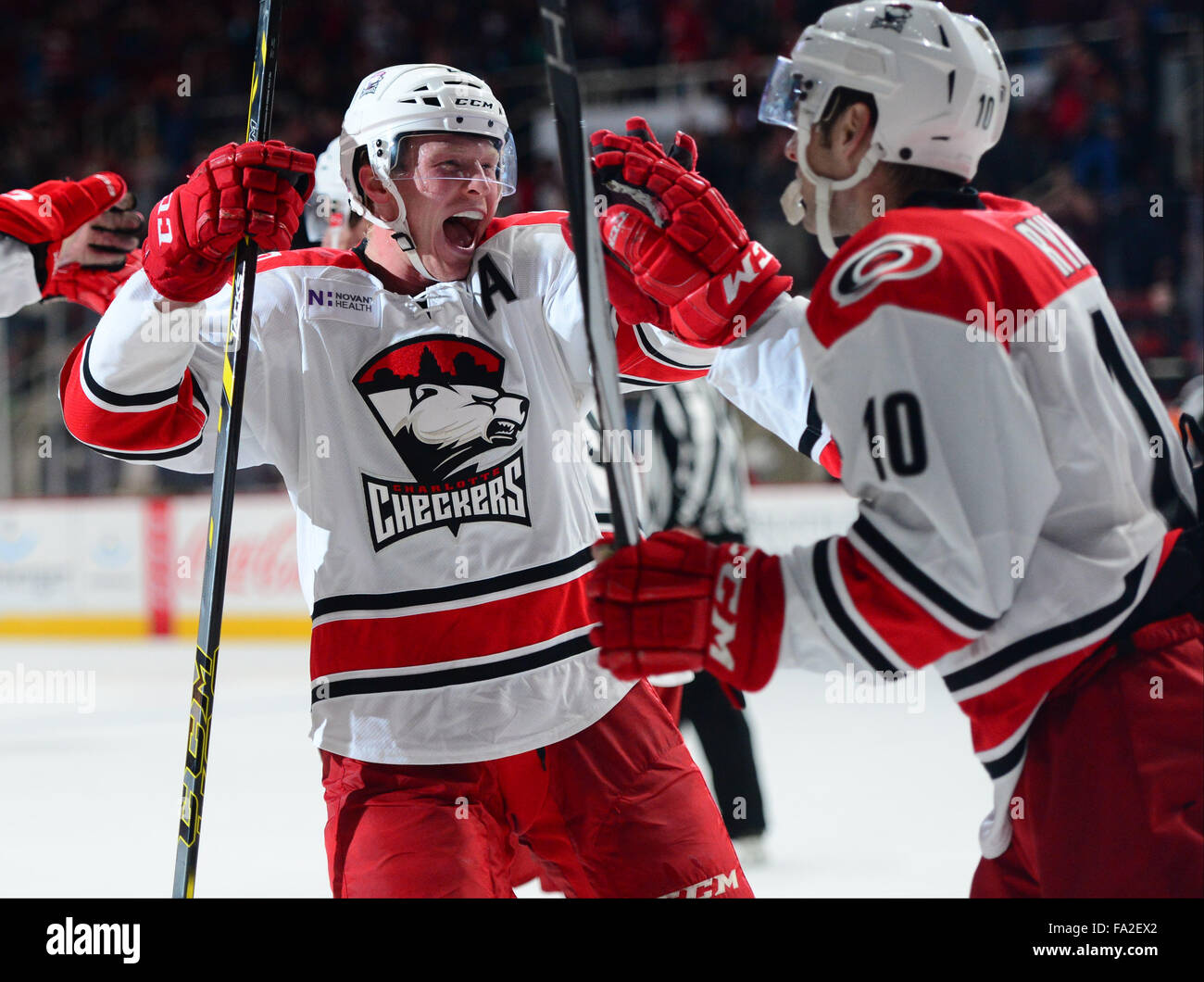 Charlotte, North Carolina, USA. 20th Dec, 2015. The Checkers celebrate ...