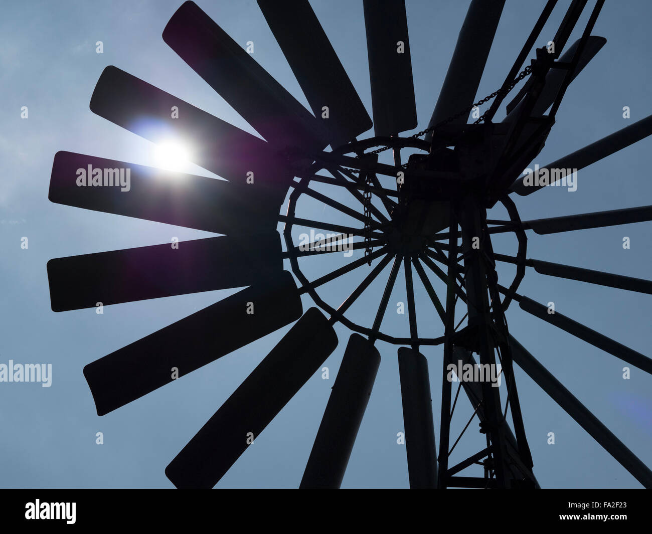 Metal windmill at Brandon Nature Reserve near Coventry, Warwickshire ...