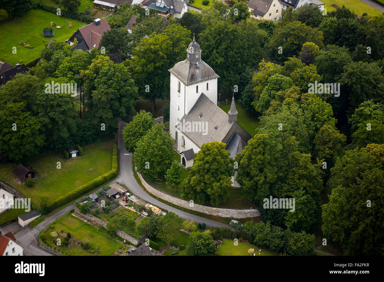 Aerial view, Old Church Warstein, Warstein, District of Soest, North ...