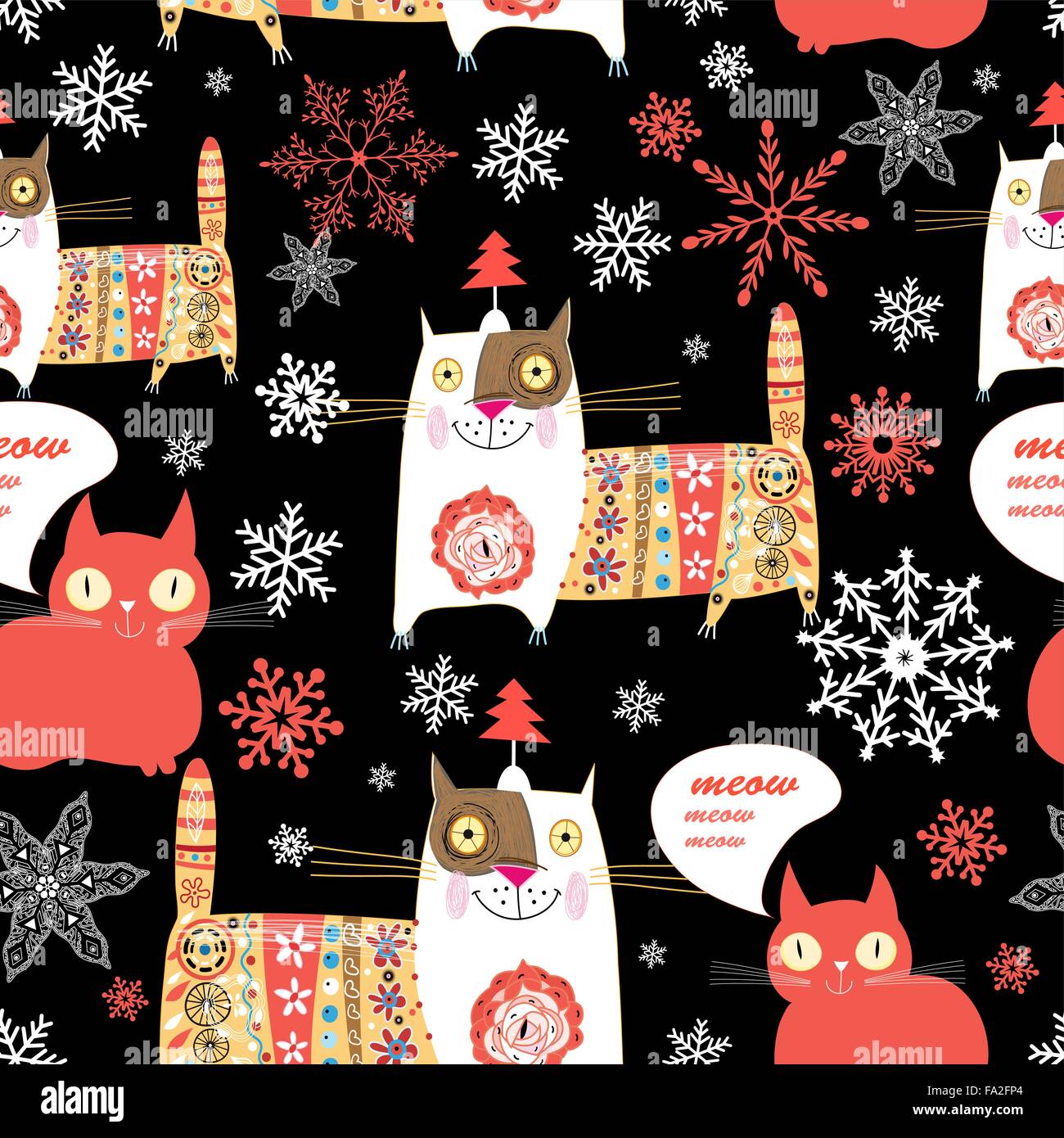 Beautiful Russian cat pattern Stock Vector Image & Art - Alamy