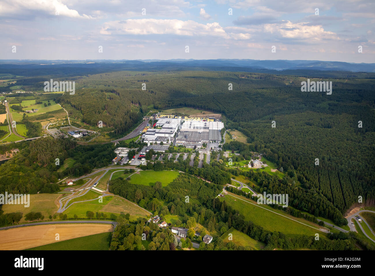 Aerial view, Warsteiner Brauerei, Warstein, District of Soest, North ...