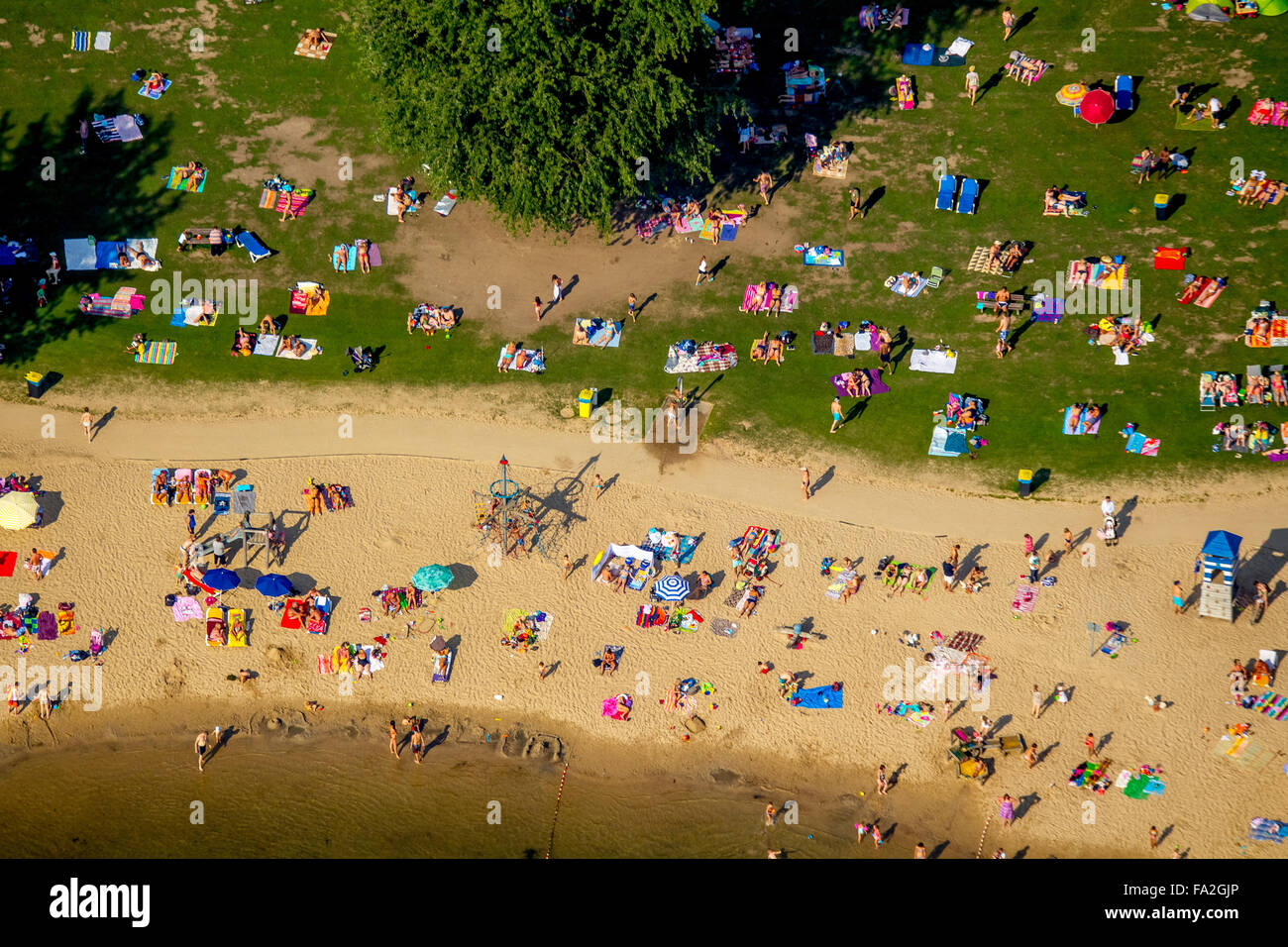 Aerial view, swimming and sunbathing area on the north side, beach ...