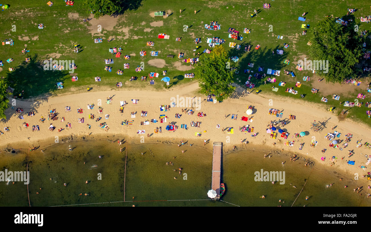 Aerial view, swimming and sunbathing area on the north side, beach ...
