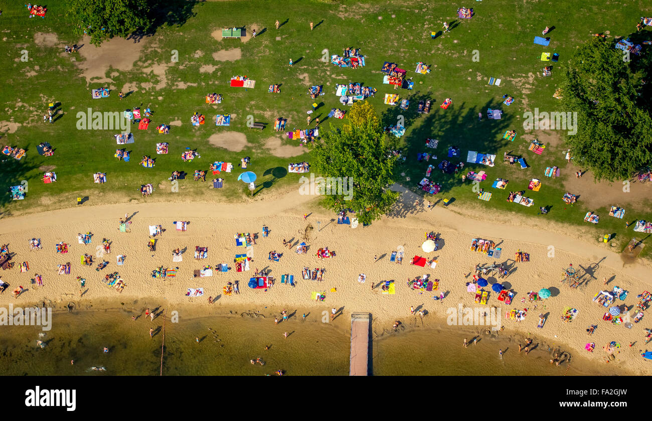 Aerial view, swimming and sunbathing area on the north side, beach ...