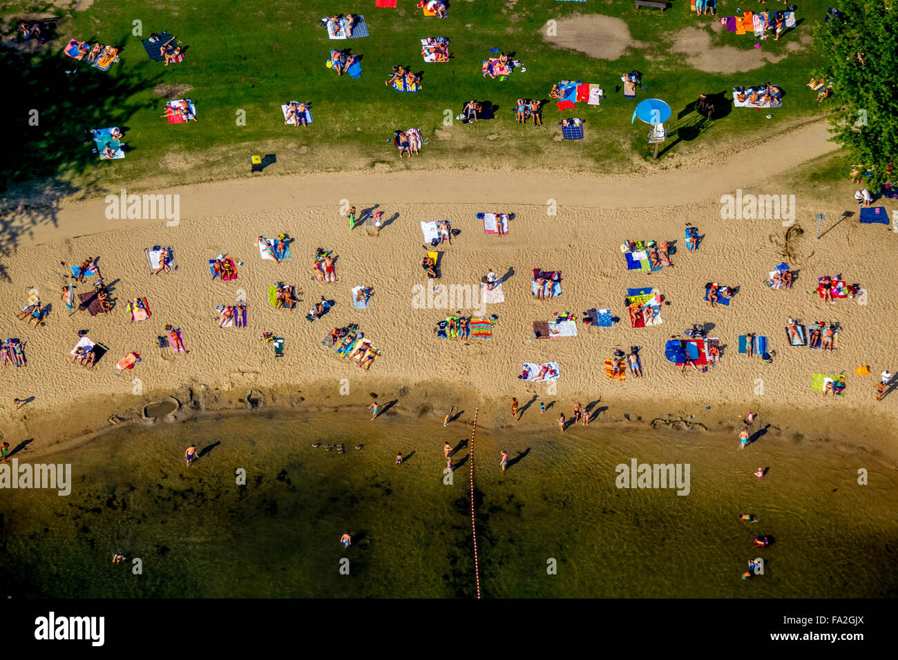 Aerial view, swimming and sunbathing area on the north side, beach ...