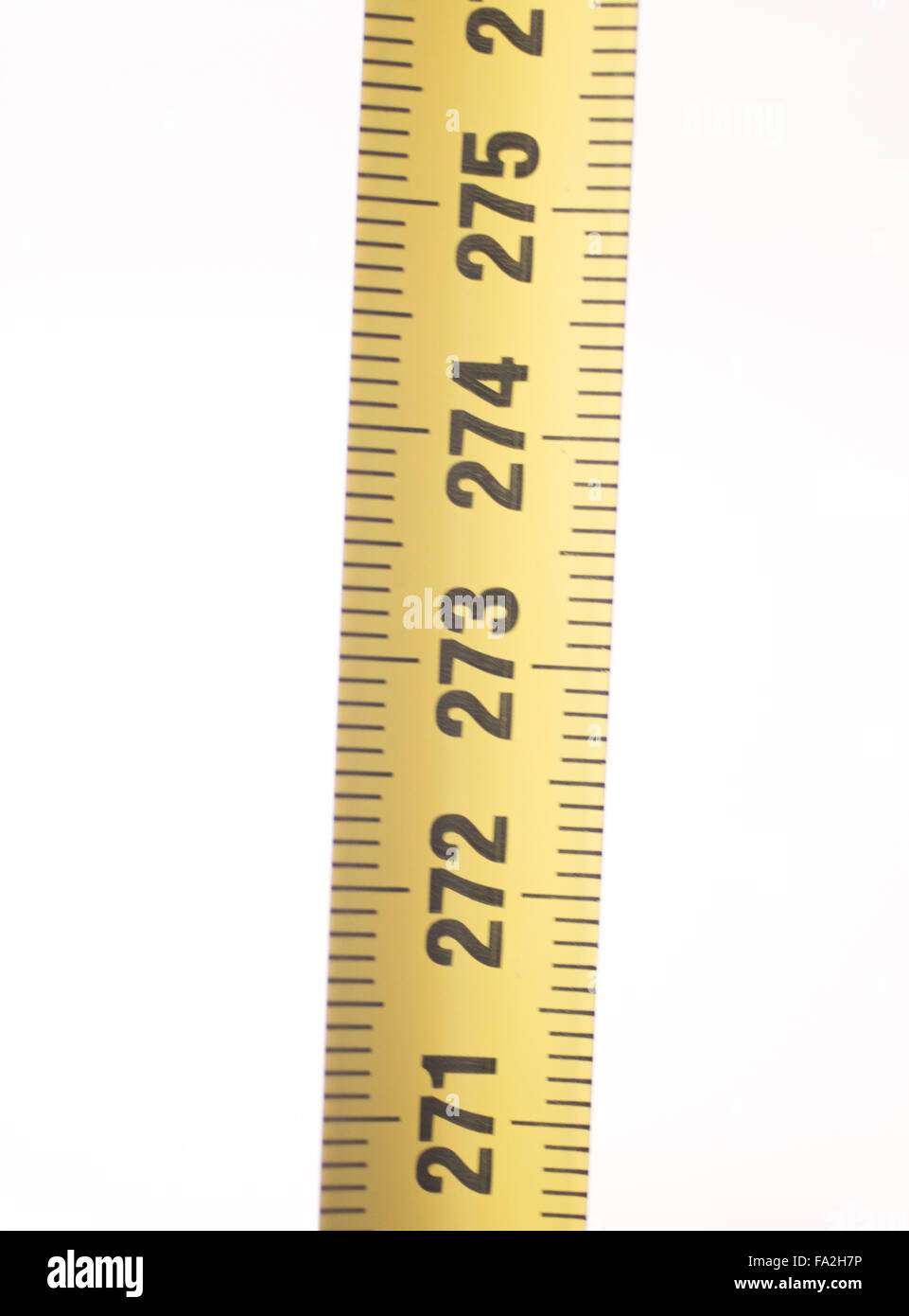 Measuring tape metal ruler showing measuement in centimeters (cm ...