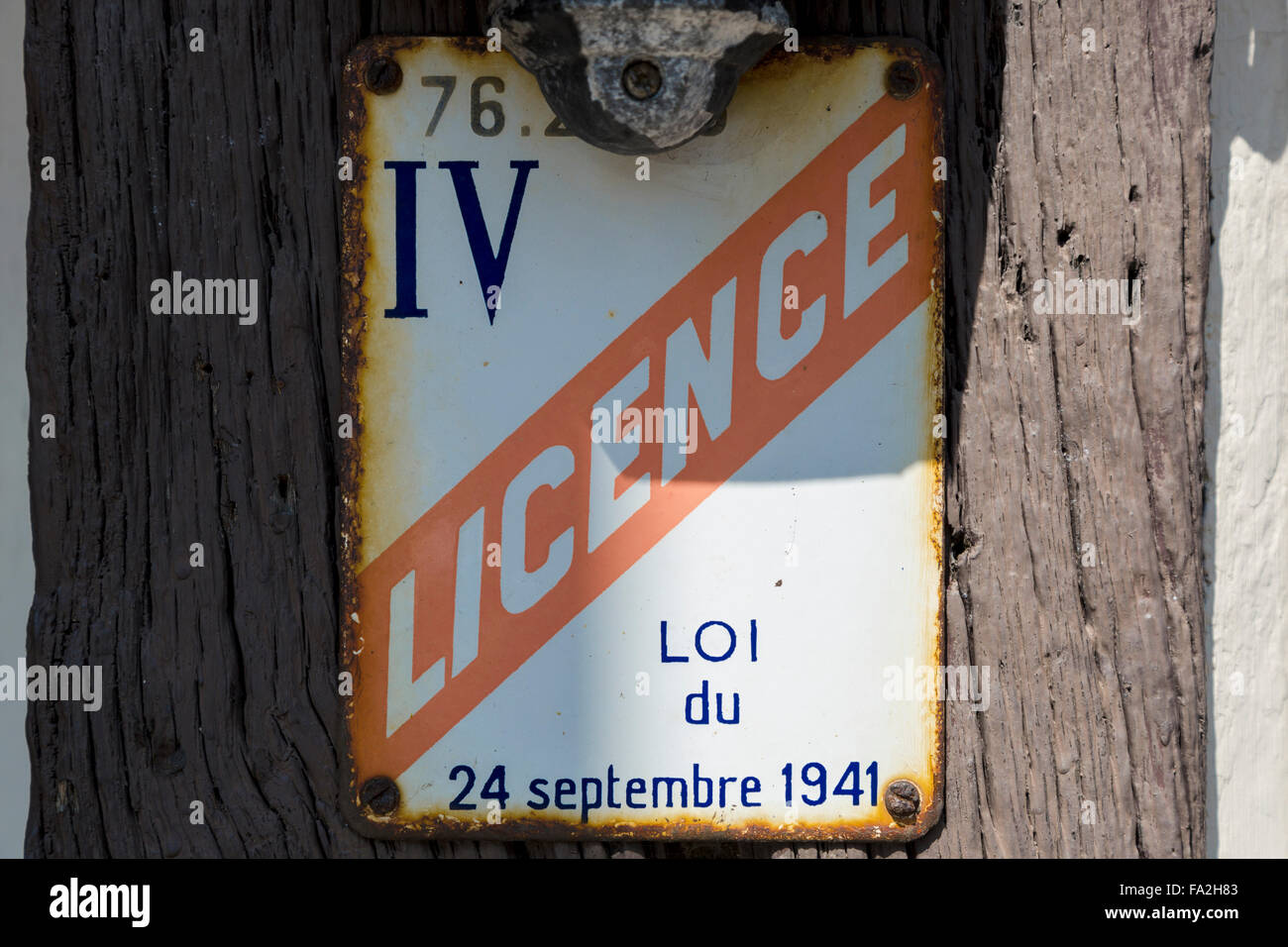 A bar license issued on 24 september 1941 Stock Photo - Alamy