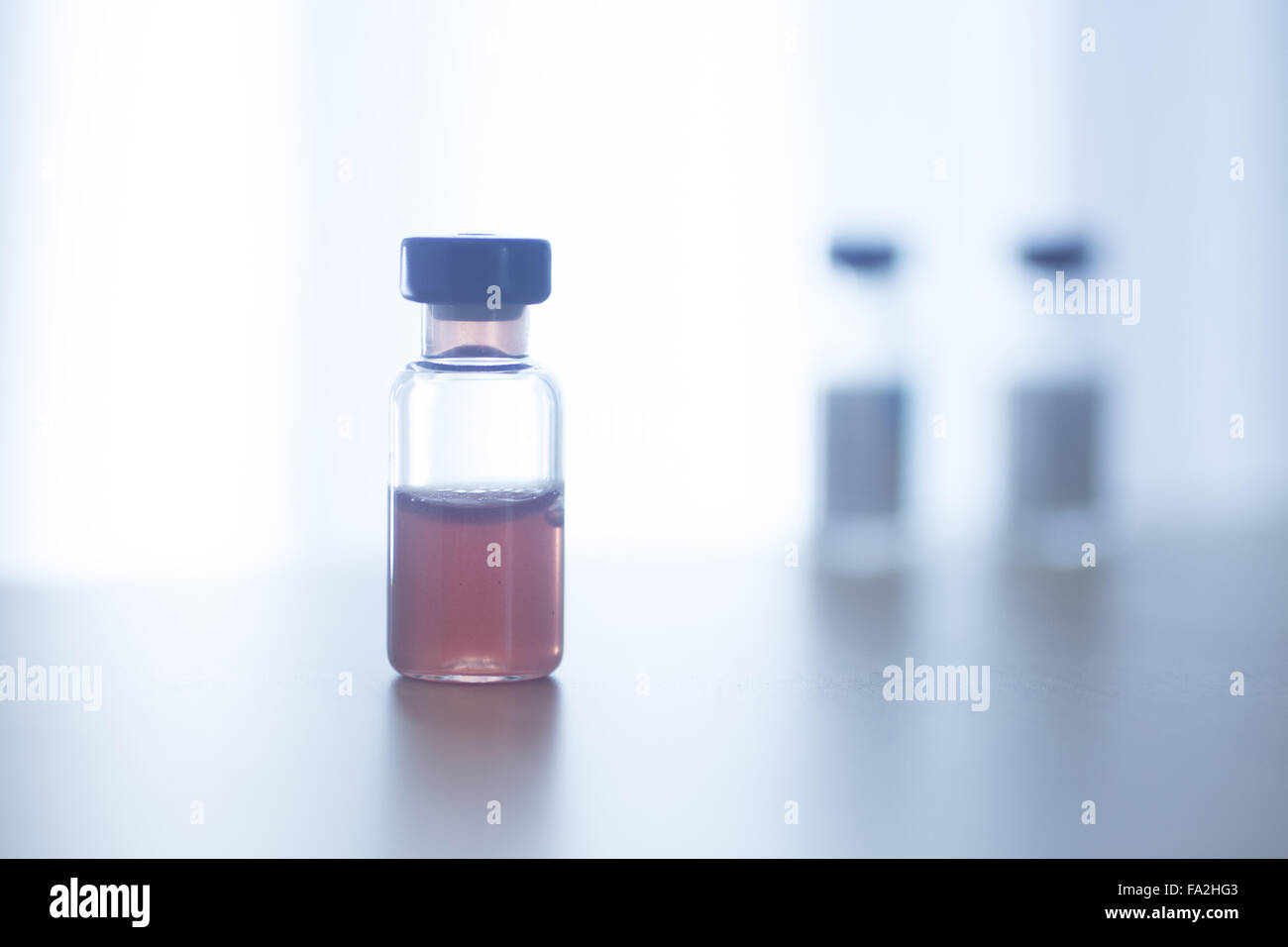 Phials of pharmaceutical insulin medication bottles in hospital clinic ...