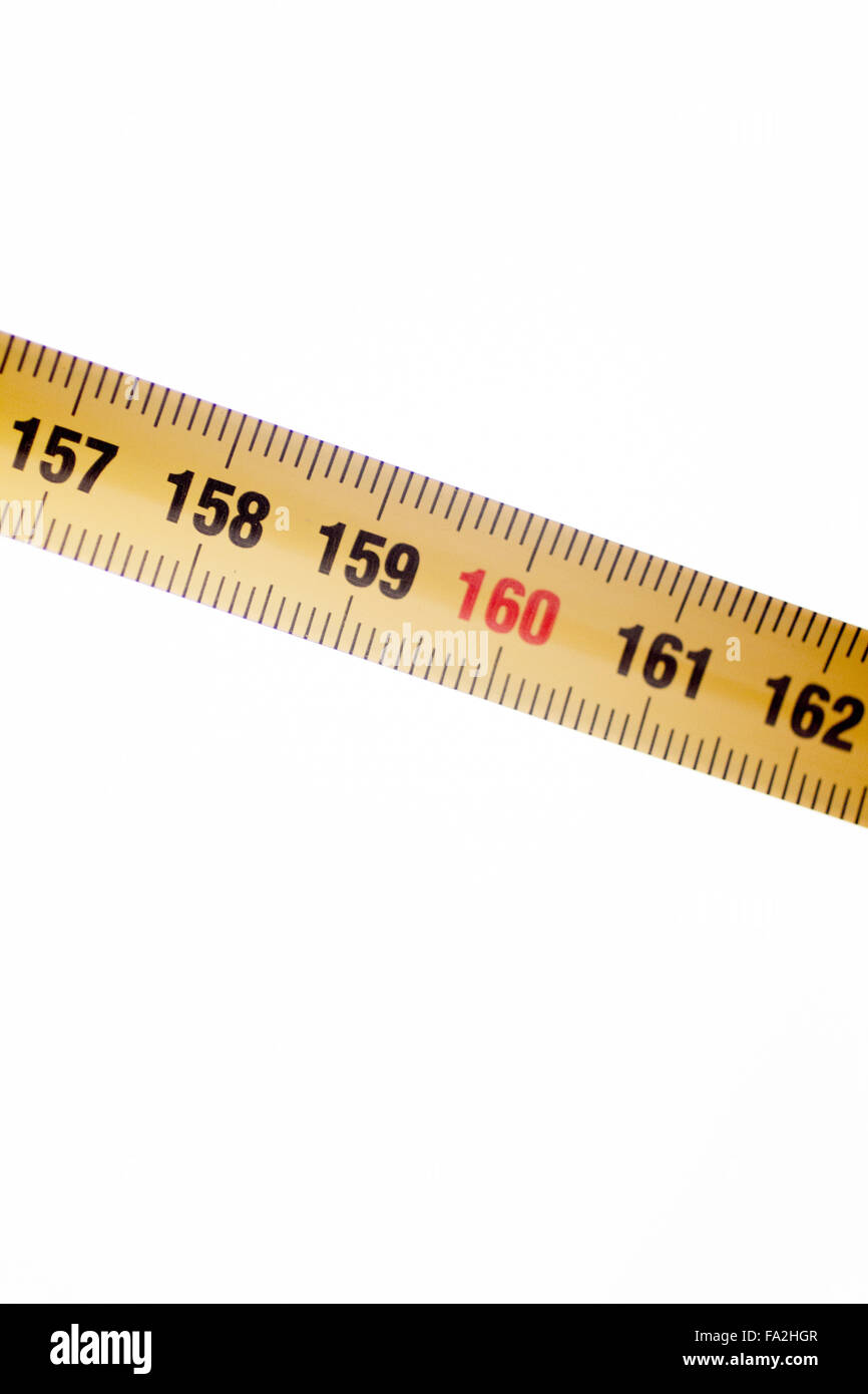 Measuring tape metal ruler showing measuement in centimeters (cm ...