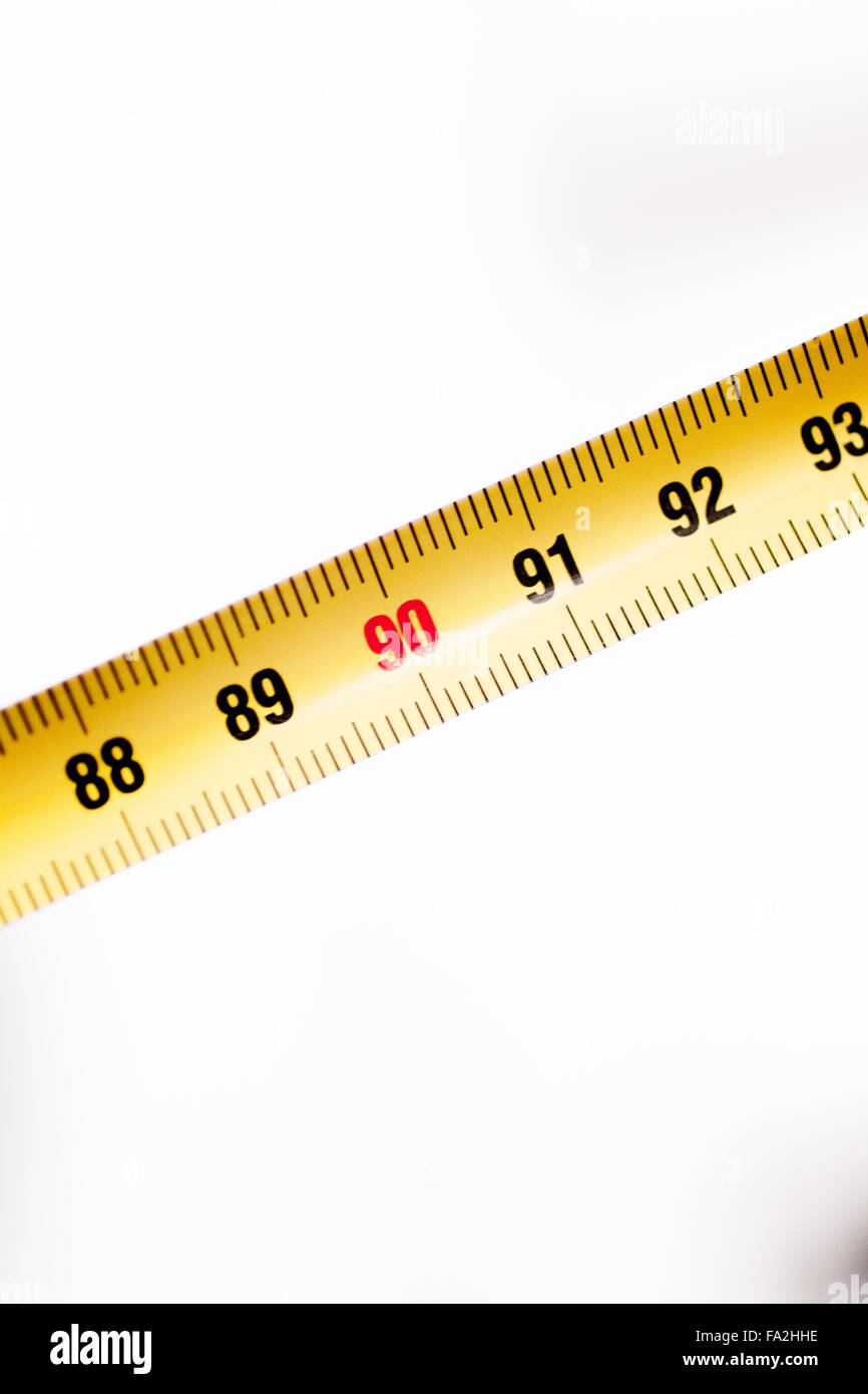 Measuring tape metal ruler showing measuement in centimeters (cm ...