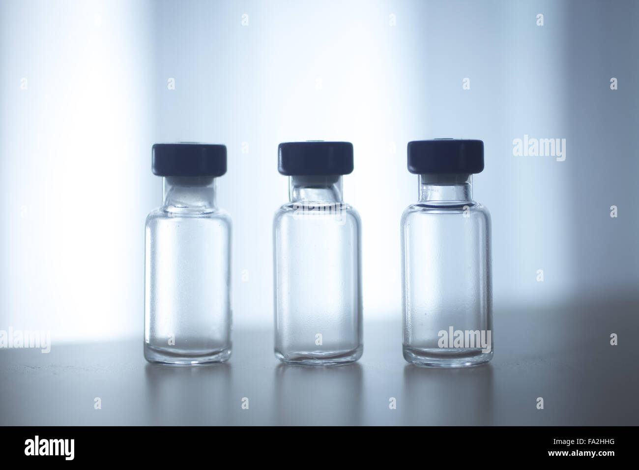 Phials of pharmaceutical insulin medication bottles in hospital clinic ...