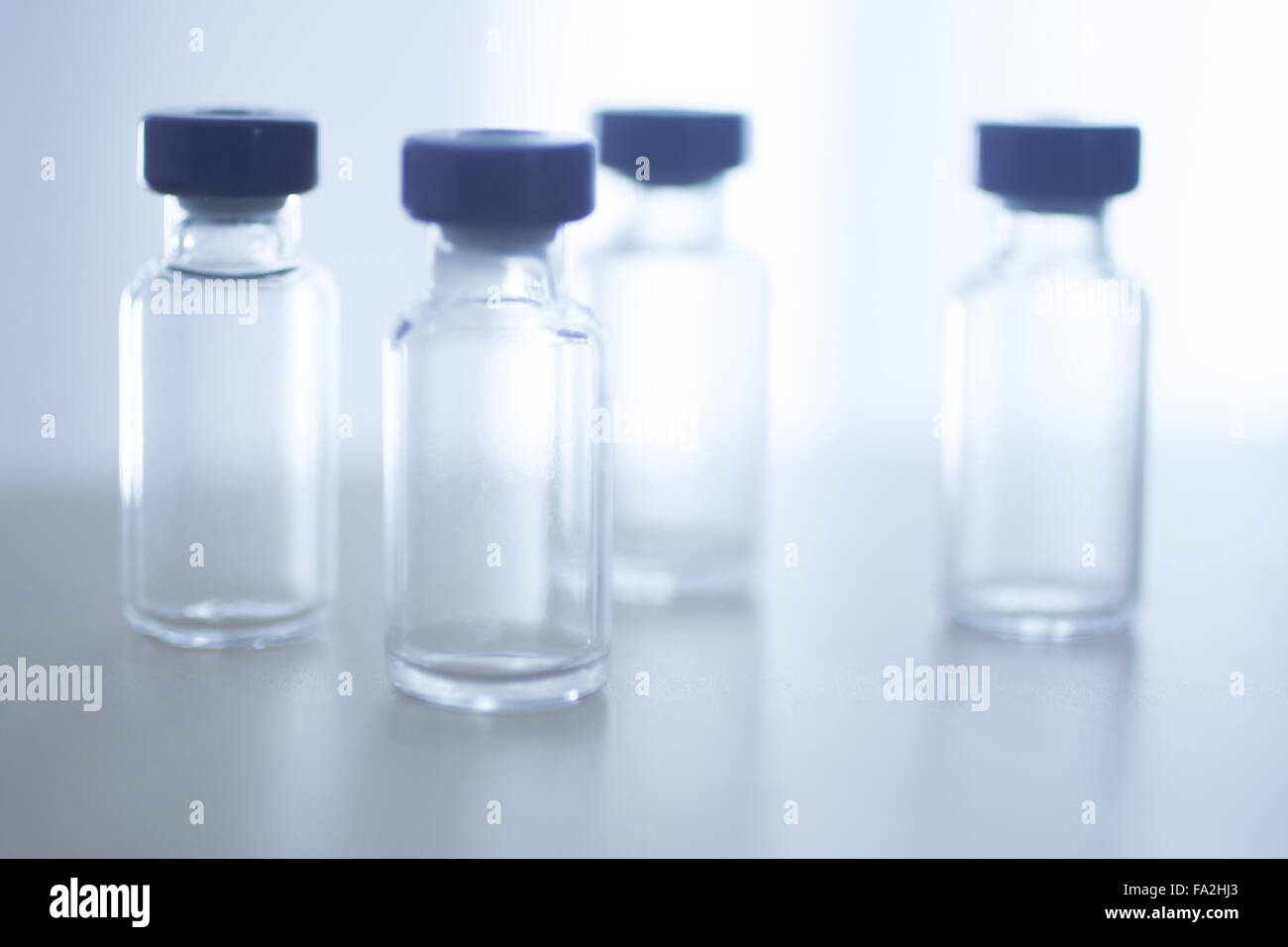 Phials of pharmaceutical insulin medication bottles in hospital clinic ...