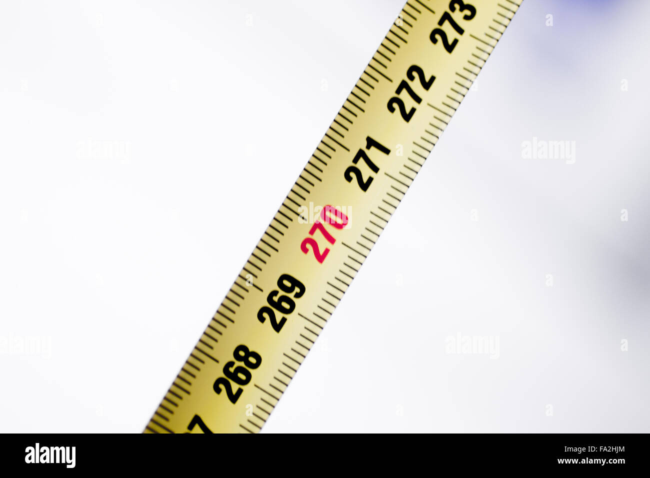 Measuring tape metal ruler showing measuement in centimeters (cm ...