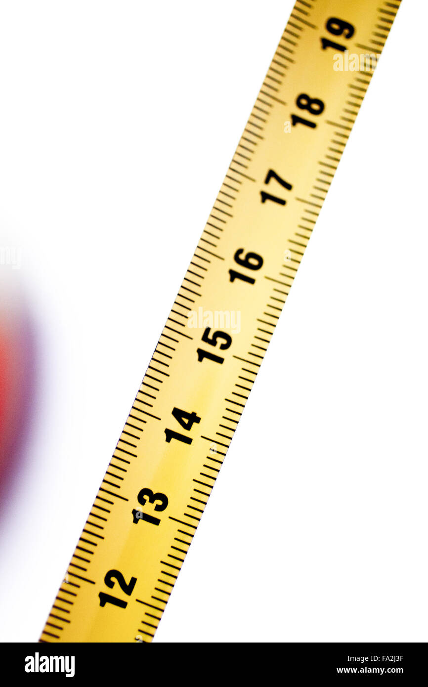 Measuring tape metal ruler showing measuement in centimeters (cm ...