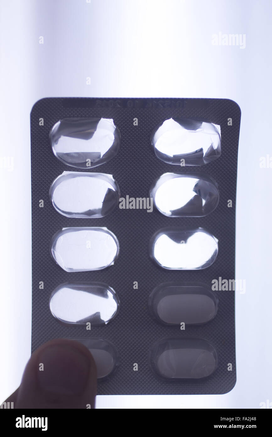 Medication pharmaceutical blister tablet pack of generic medicine pills ...