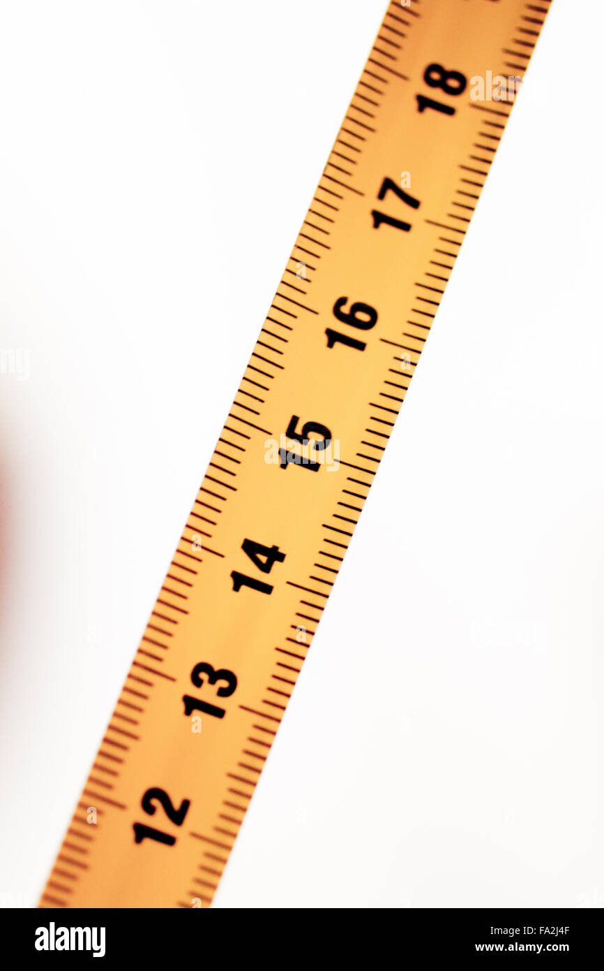 Measuring tape metal ruler showing measuement in centimeters (cm ...
