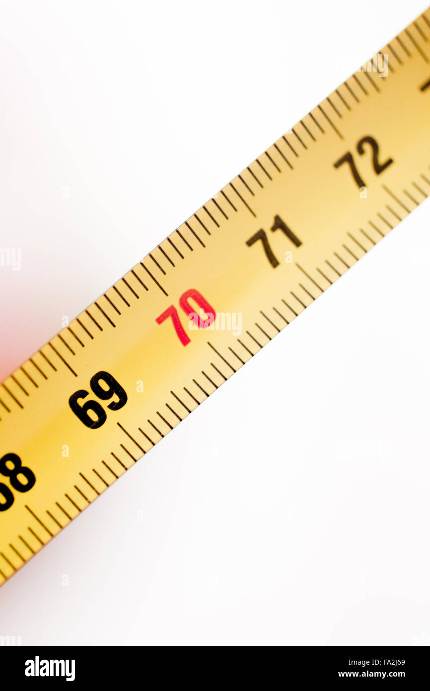 Measuring tape metal ruler showing measuement in centimeters (cm ...