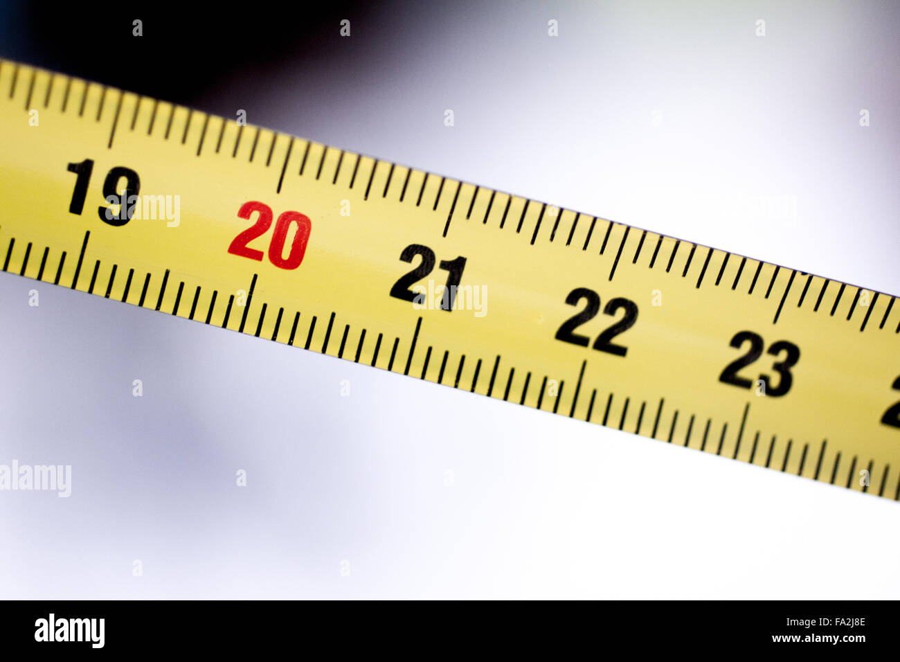 Measuring tape metal ruler showing measuement in centimeters (cm ...