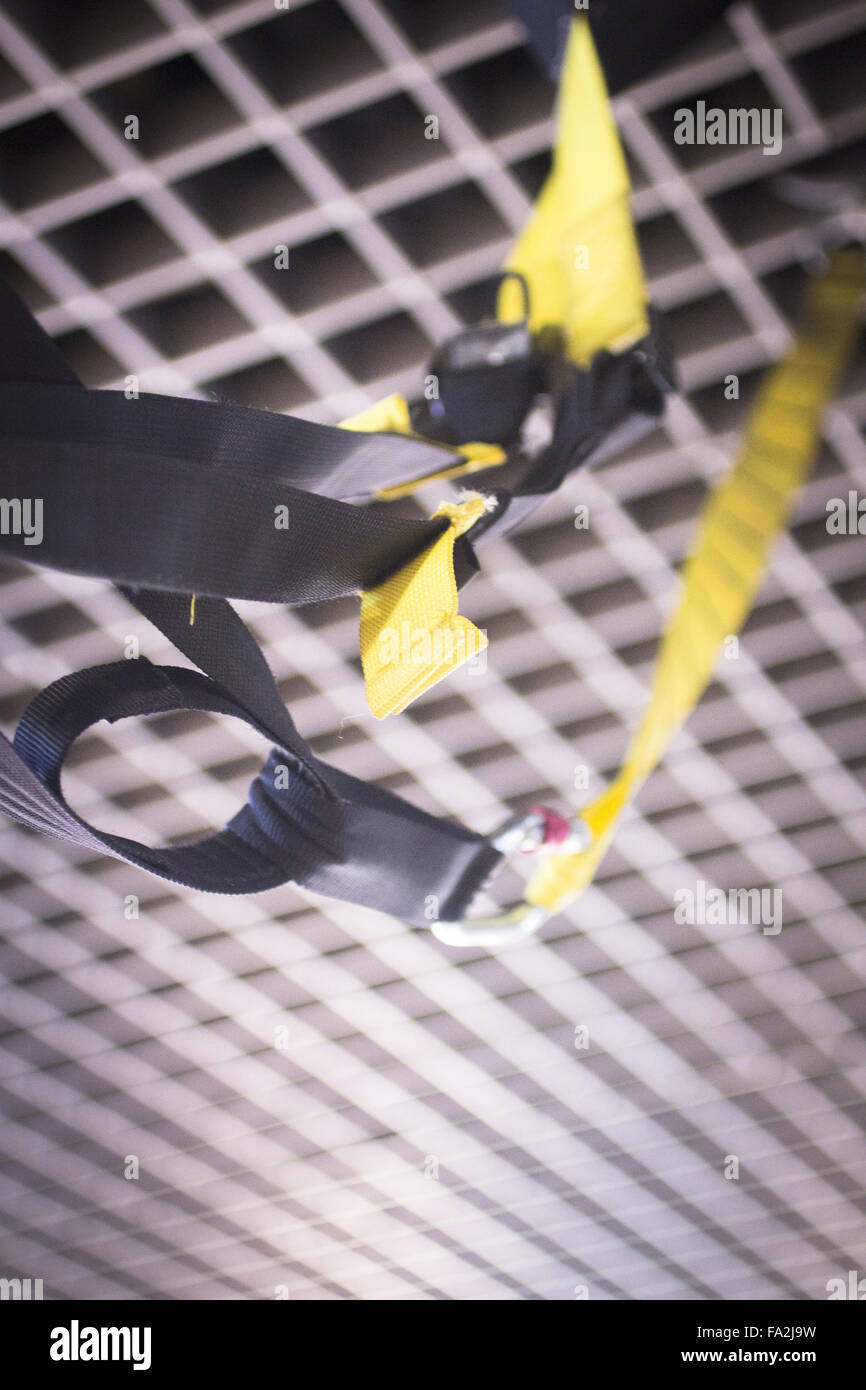 Pilates suspension exercise fitness gym training machine in health club ...