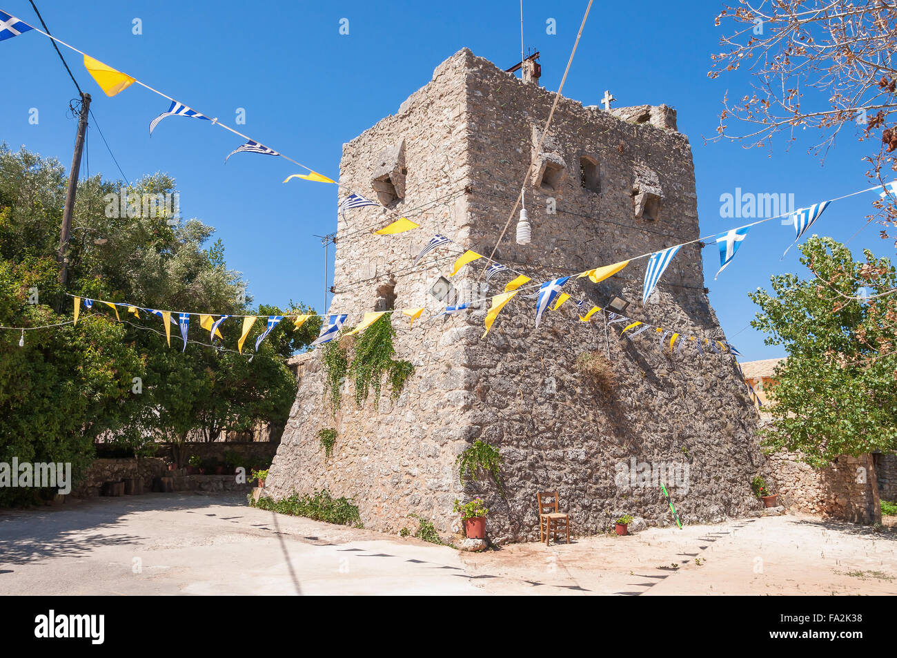 Tower of Anafonitria Monastery on Zakynthos Island, Greece Stock Photo ...