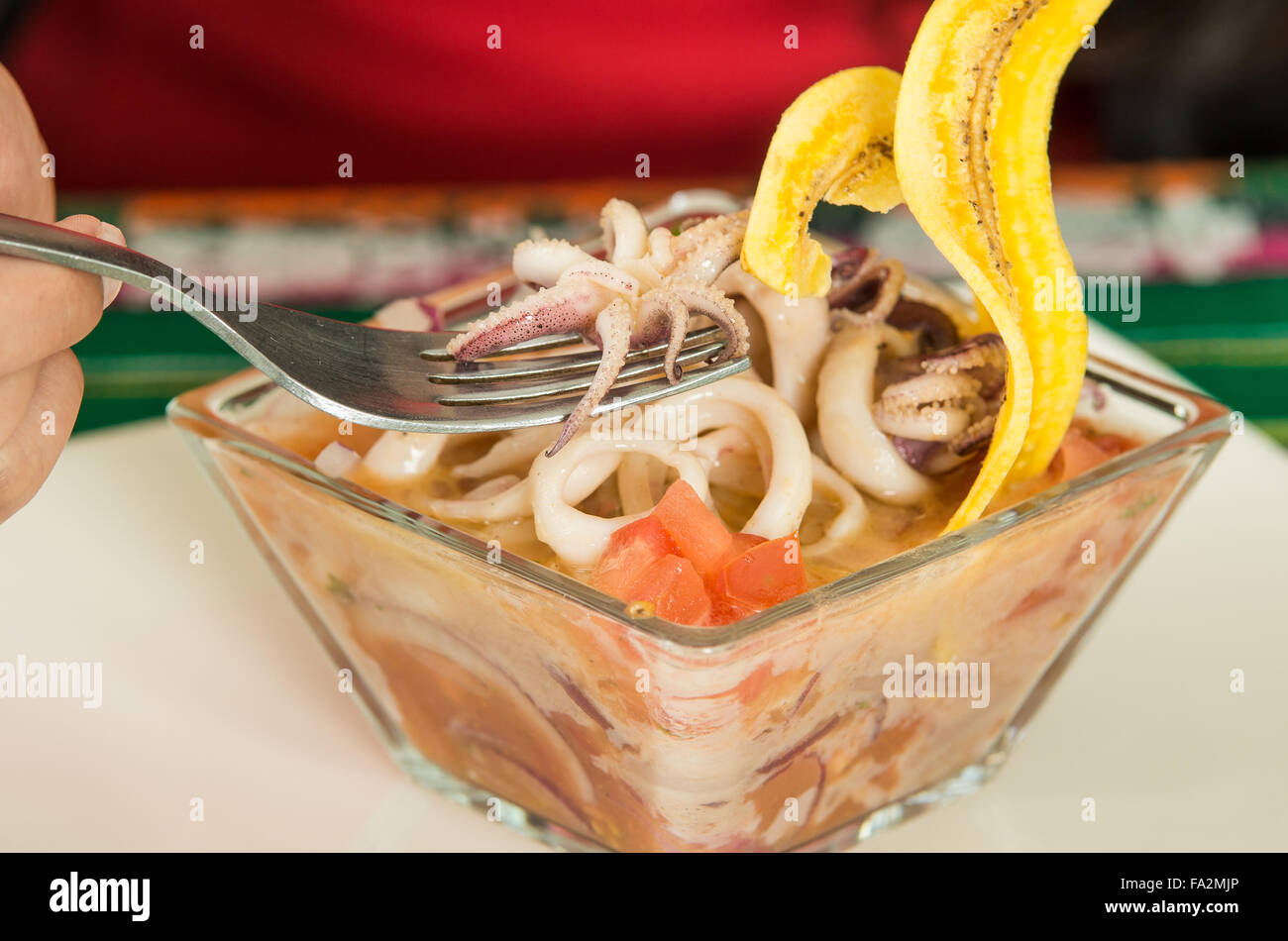 Delicious calamari ceviche, typical ecuadorian plate Stock Photo - Alamy