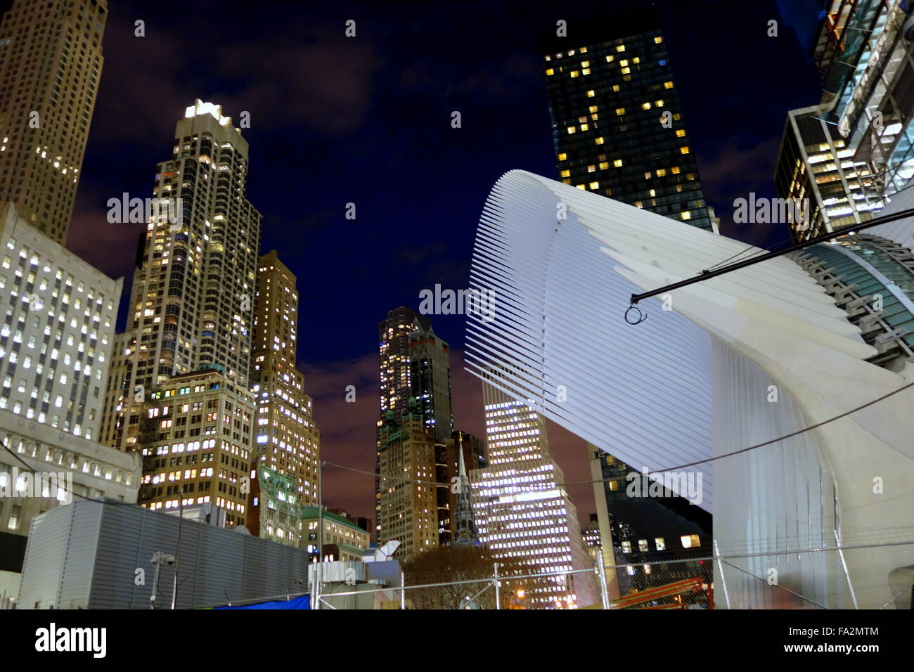 World Trade Center Oculus at Night, New York City, NY, USA Stock Photo ...