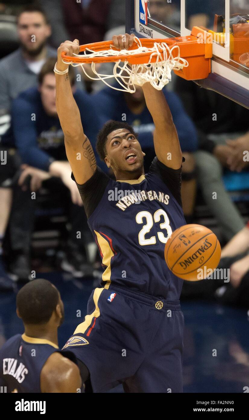 Denver, Colorado, USA. 20th Dec, 2015. Pelicans ANTHONY DAVIS dunks the ...