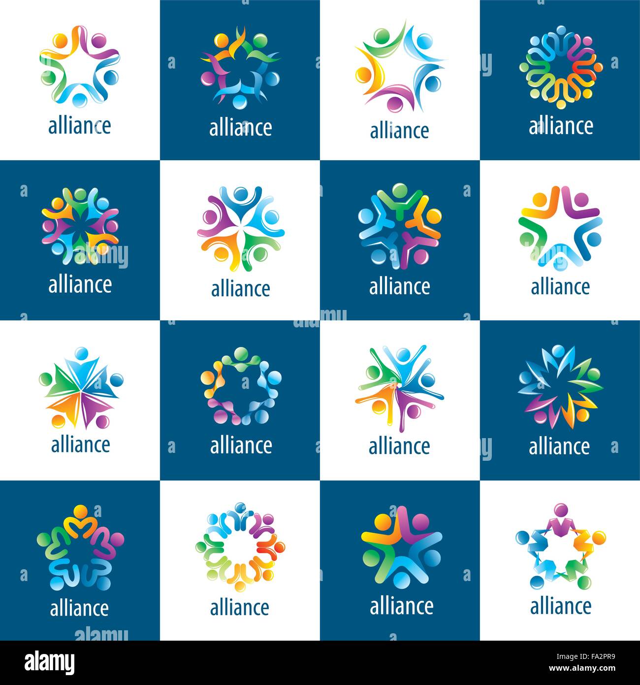 set of logos union people Stock Vector Image & Art - Alamy