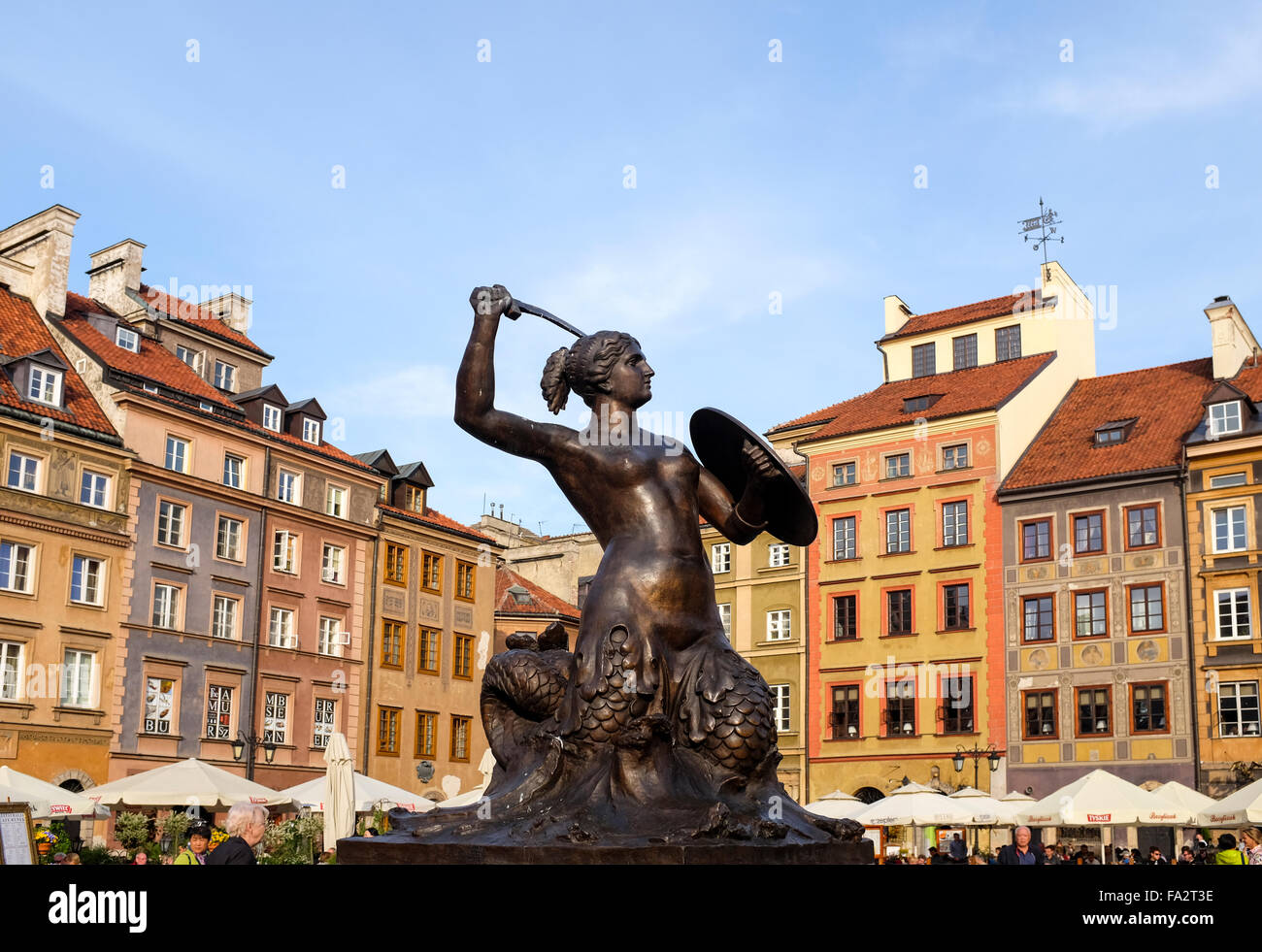 The Mermaid of Warsaw, the Old Town Market Place, Warsaw, Poland Stock ...